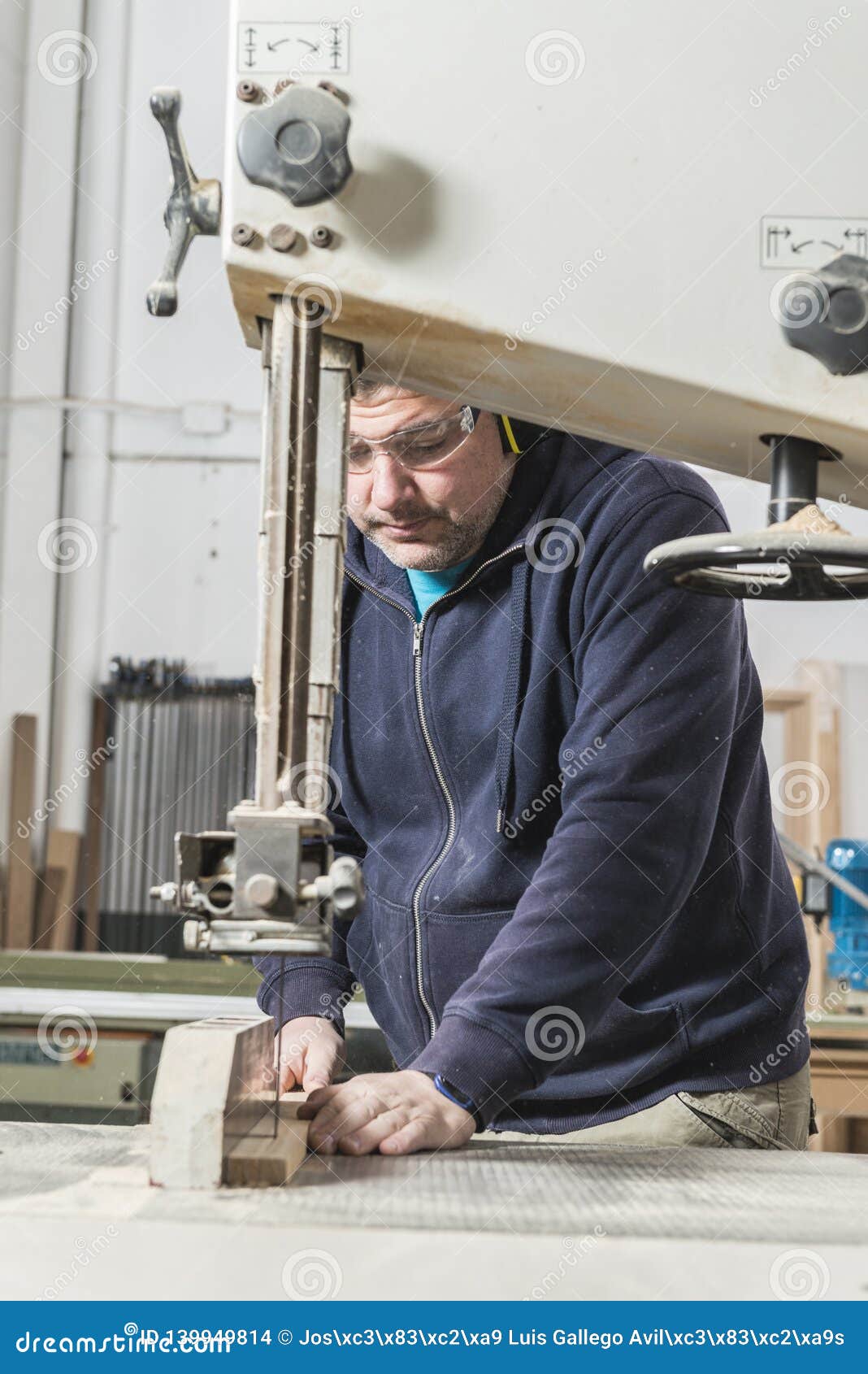 Male Carpenter Working in His Carpentry Workshop Stock Photo - Image of ...