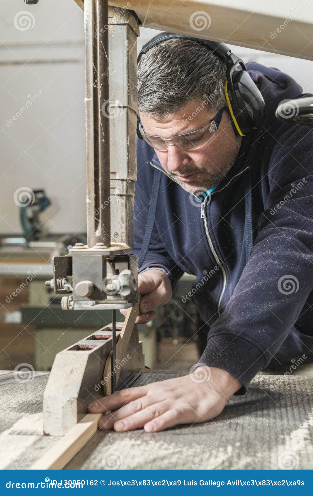 Male Carpenter Working in His Carpentry Workshop Stock Photo - Image of ...