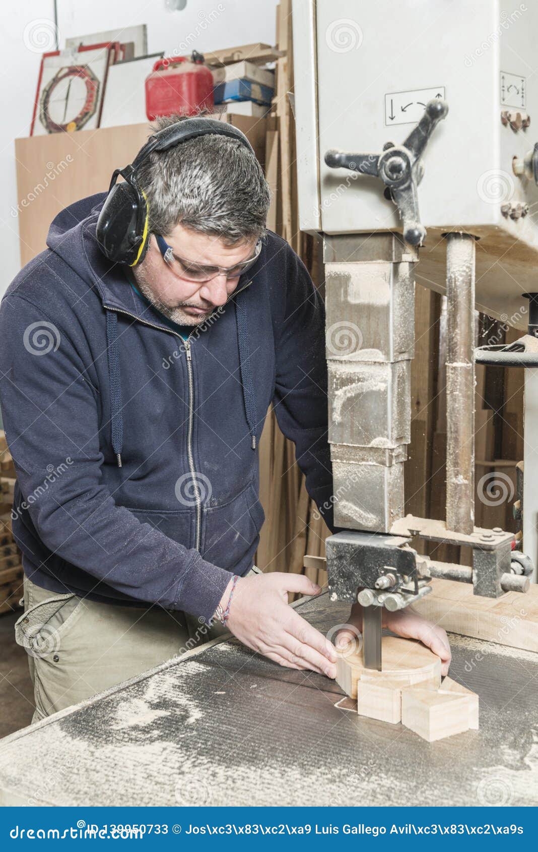 Male Carpenter Working in His Carpentry Workshop Stock Image - Image of ...