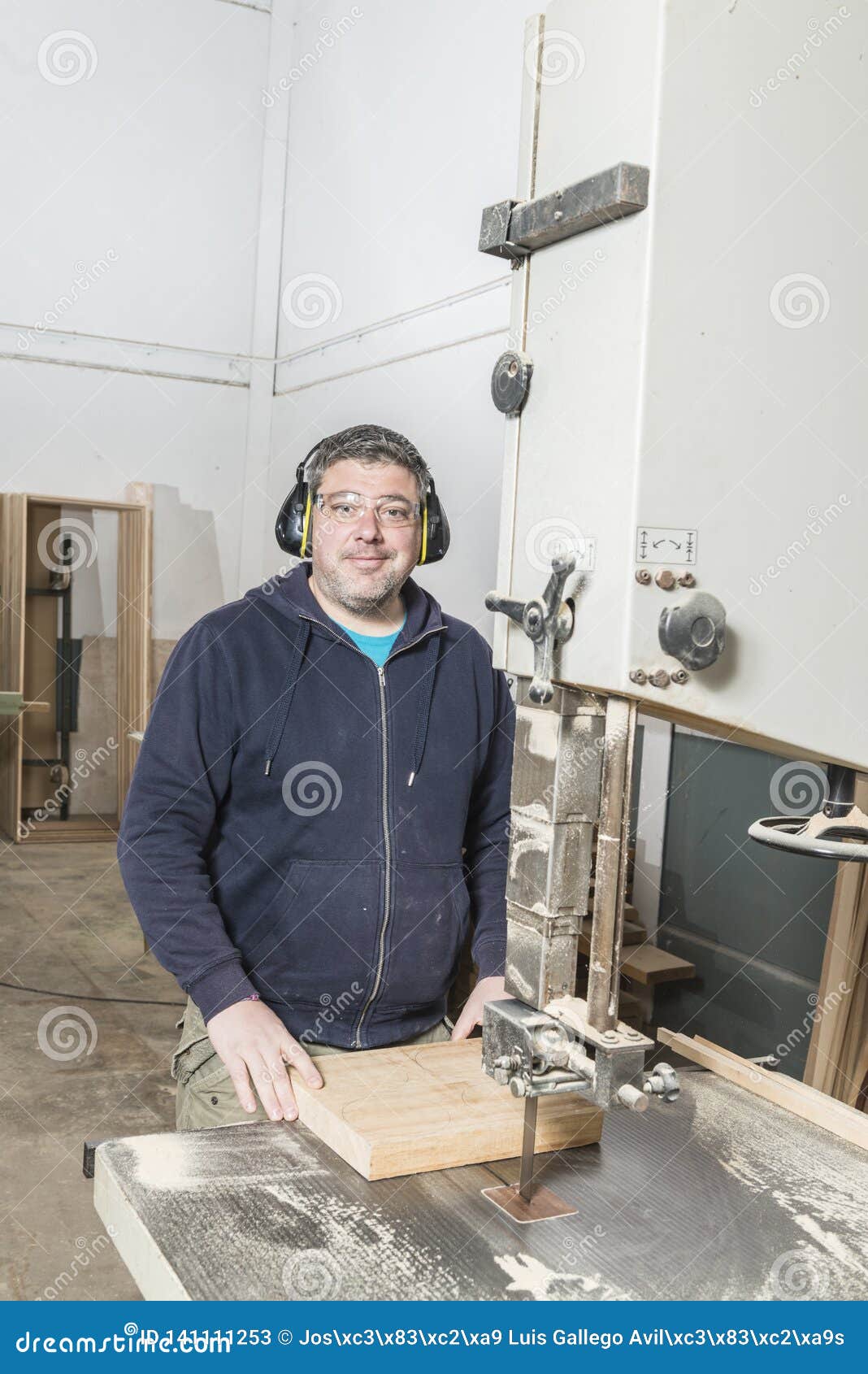 Male Carpenter Working in His Carpentry Workshop Stock Image - Image of ...