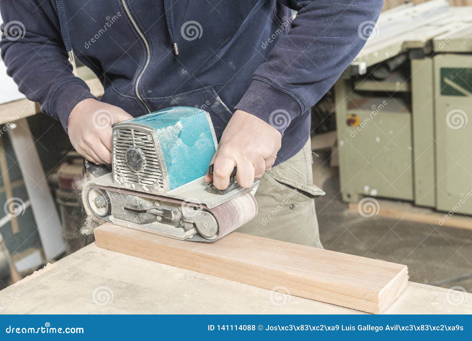 Male Carpenter Working in His Carpentry Workshop Stock Photo - Image of ...