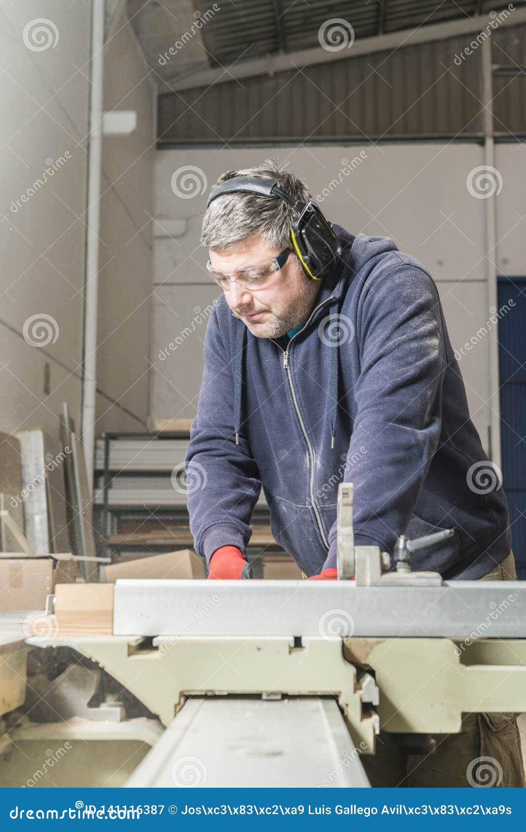 Male Carpenter Working in His Carpentry Workshop Stock Image - Image of ...