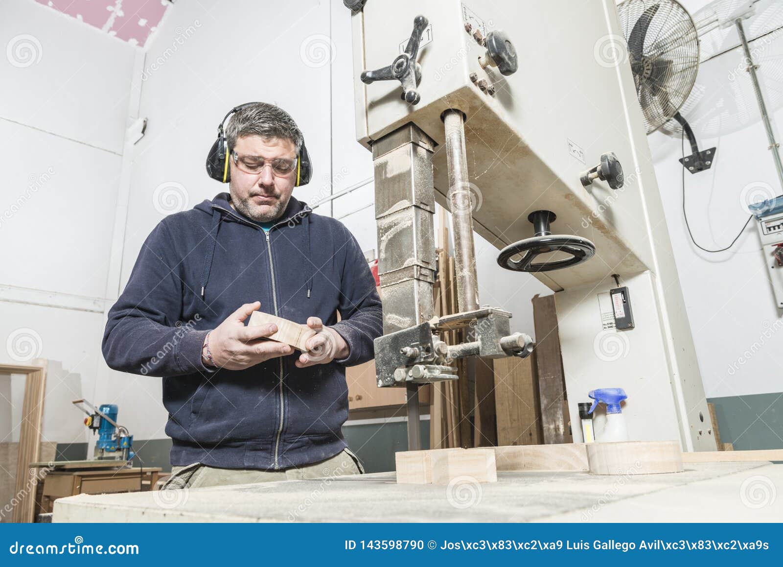 Male Carpenter Working in His Carpentry Workshop Stock Photo - Image of ...