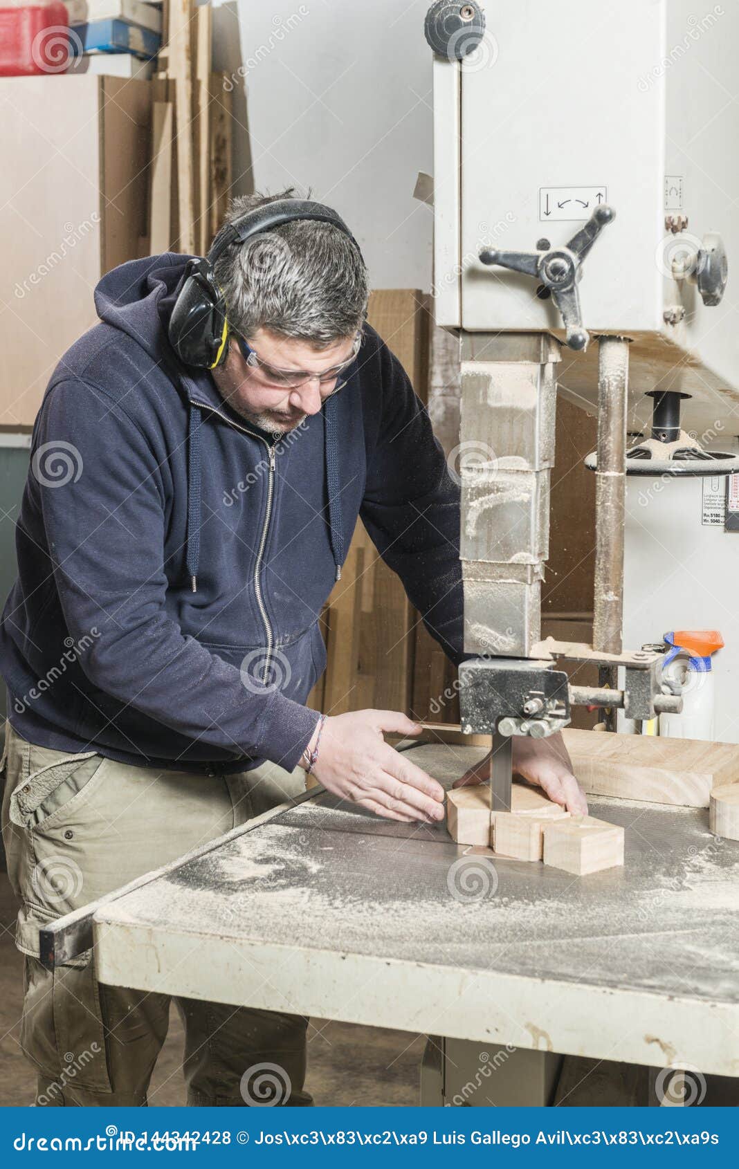 Male Carpenter Working in His Carpentry Workshop Stock Photo - Image of ...