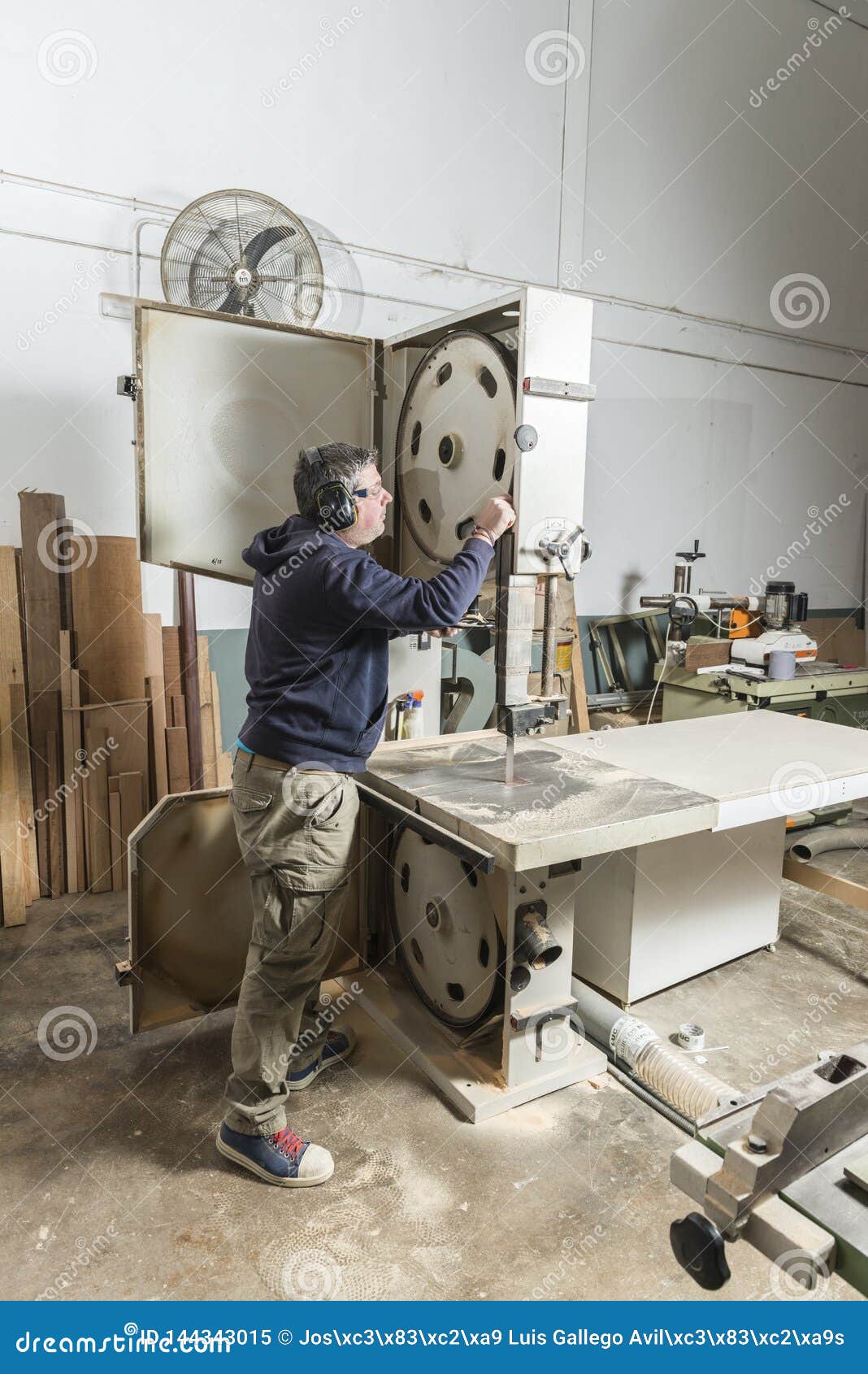 Male Carpenter Working in His Carpentry Workshop Stock Image - Image of ...