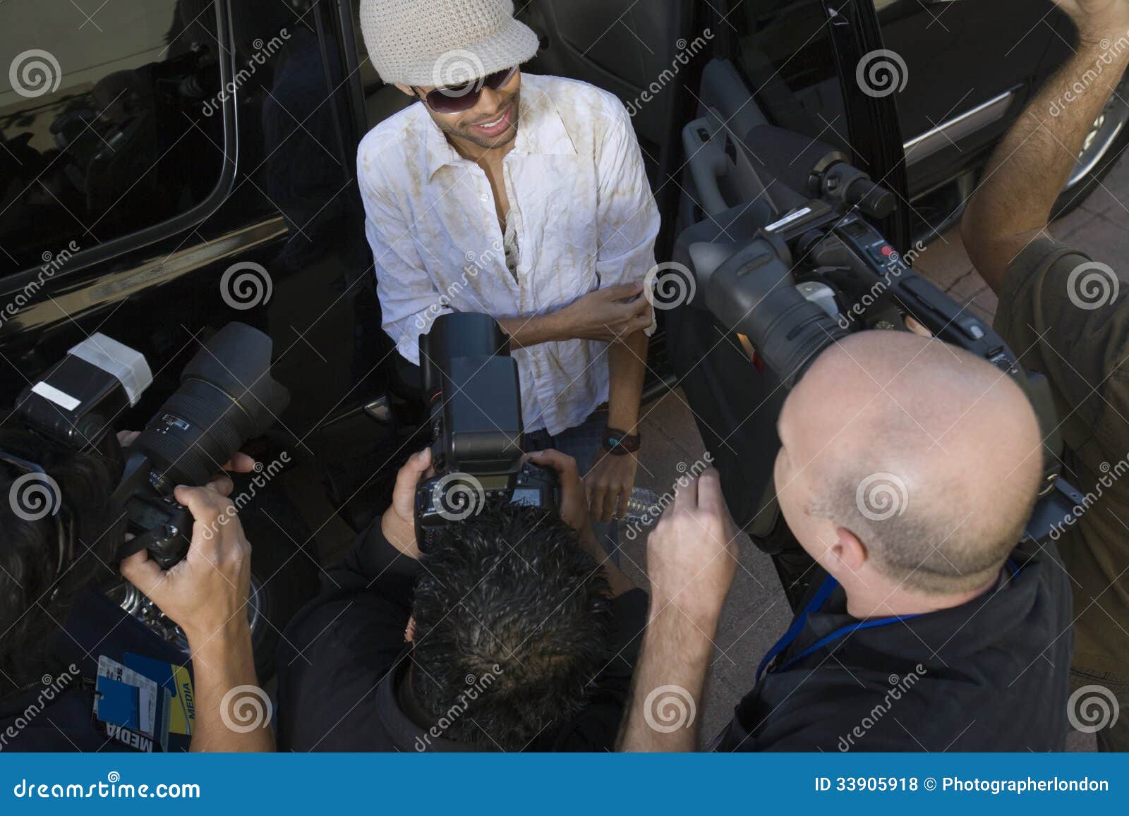 Male Celebrity Being Interviewed Stock Photo - Image of elevated ...