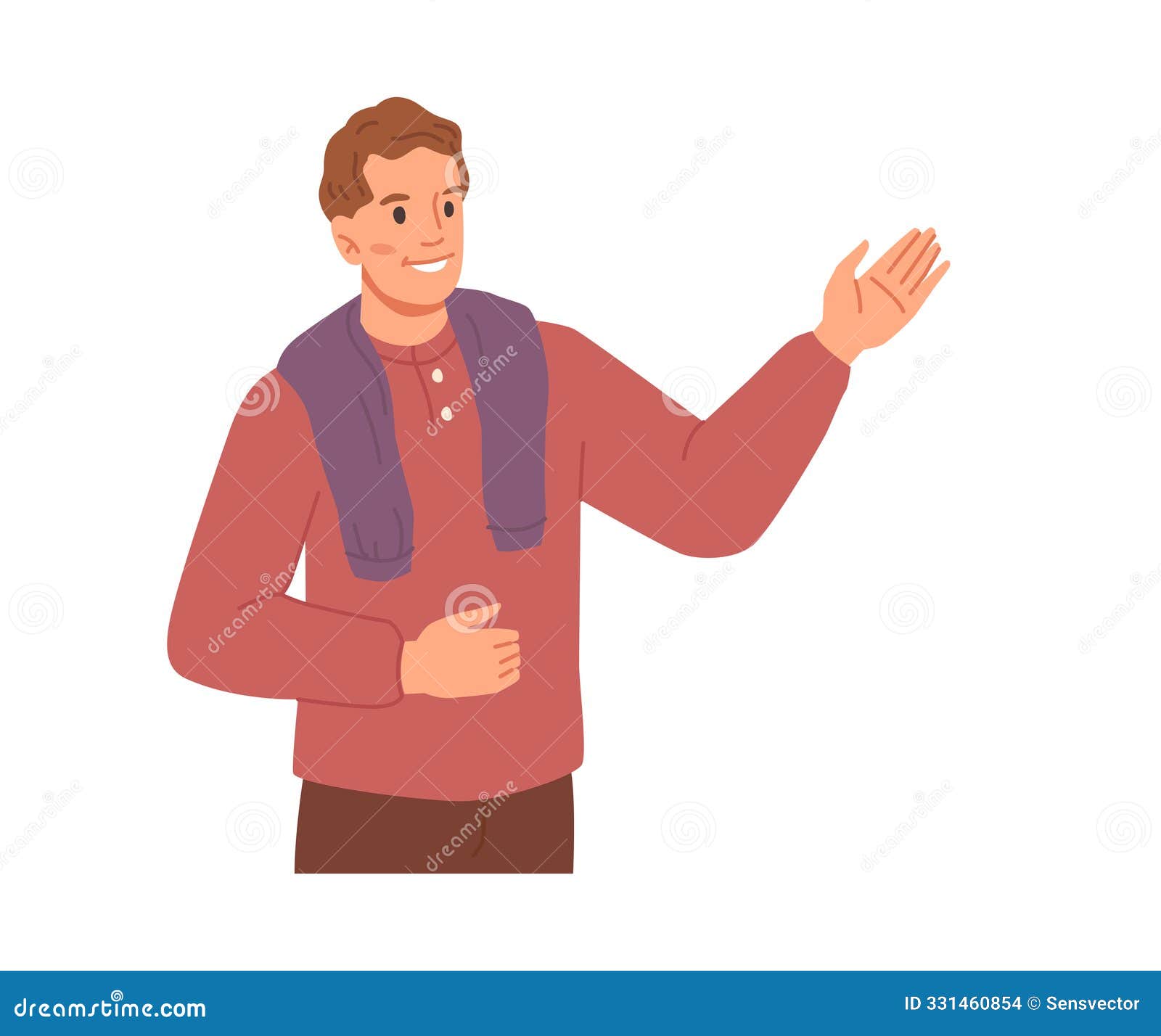 Male Character Explaining New Idea or Problem Stock Illustration ...