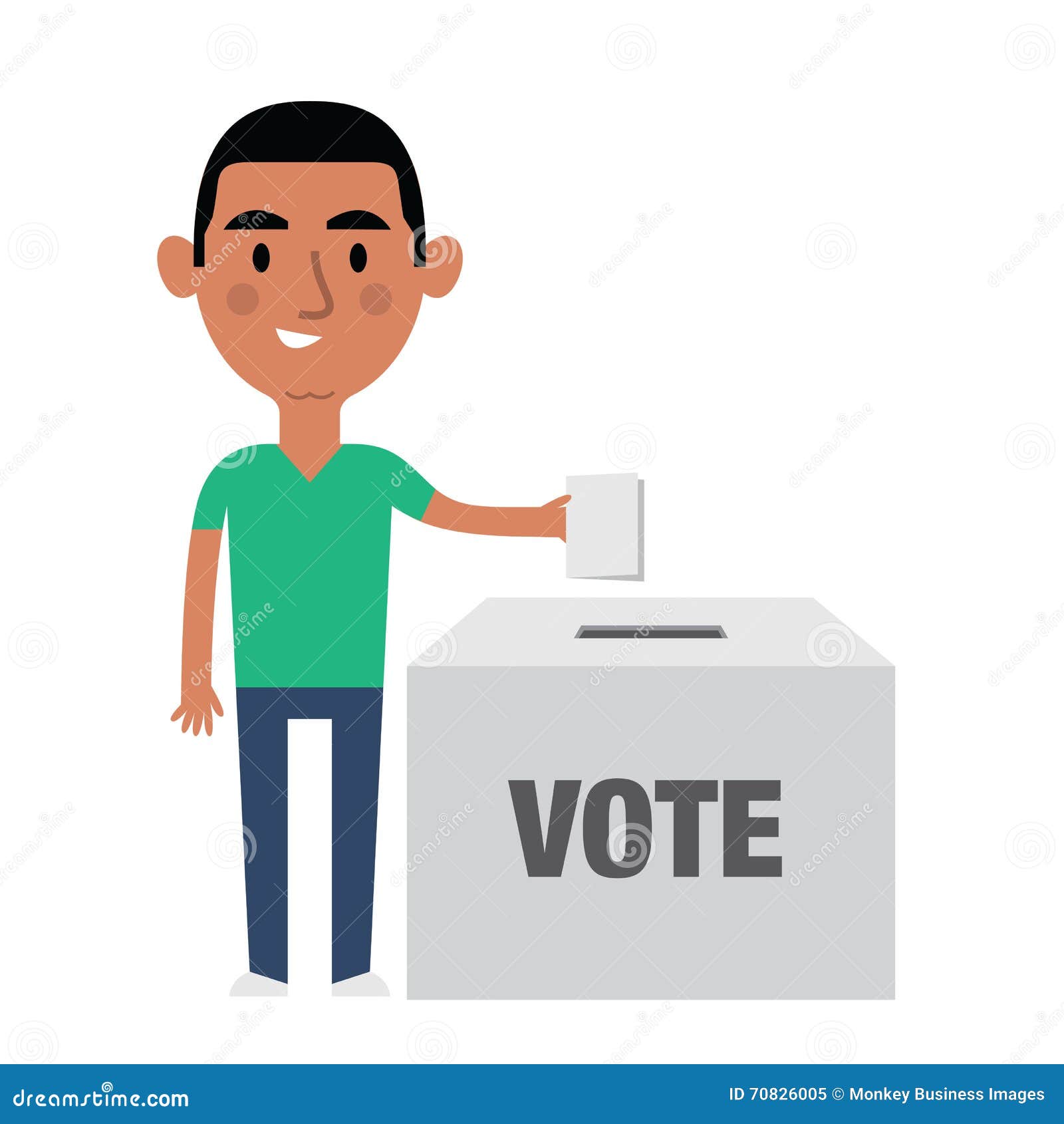 Character Putting Vote In Ballot Box Royalty-Free Stock Photo ...