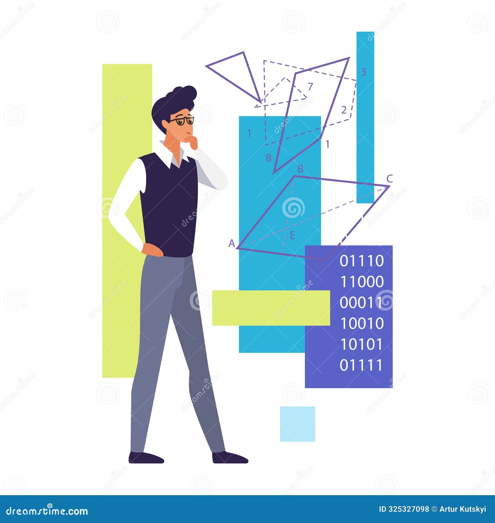 Male Character Thinking on Logic Problem of Science Research Stock ...