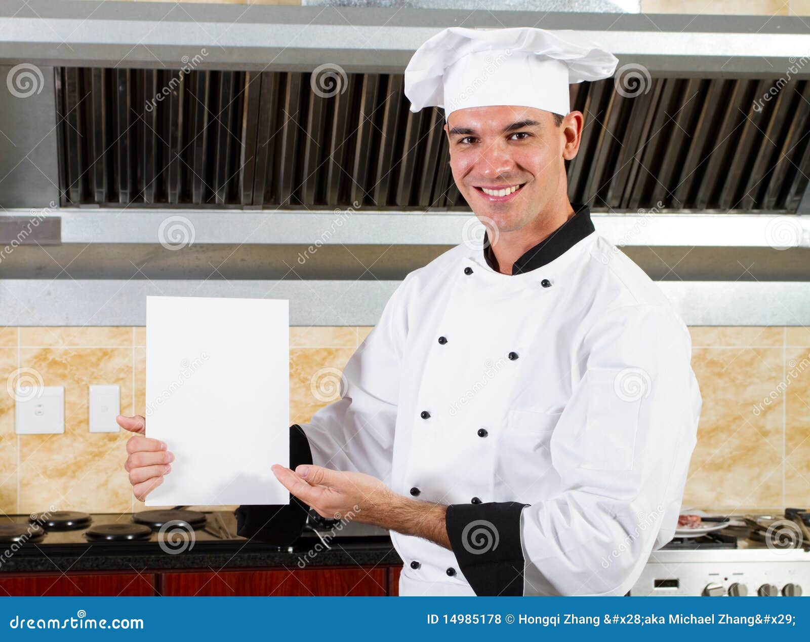 Male chef stock photo. Image of happy, front, holding - 14985178