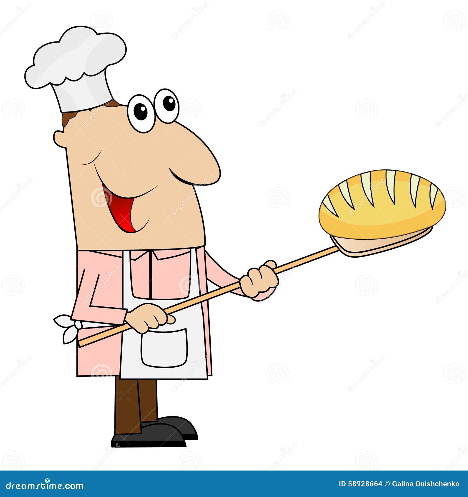 Male Chef with Bread in Hand Stock Vector - Illustration of holding ...