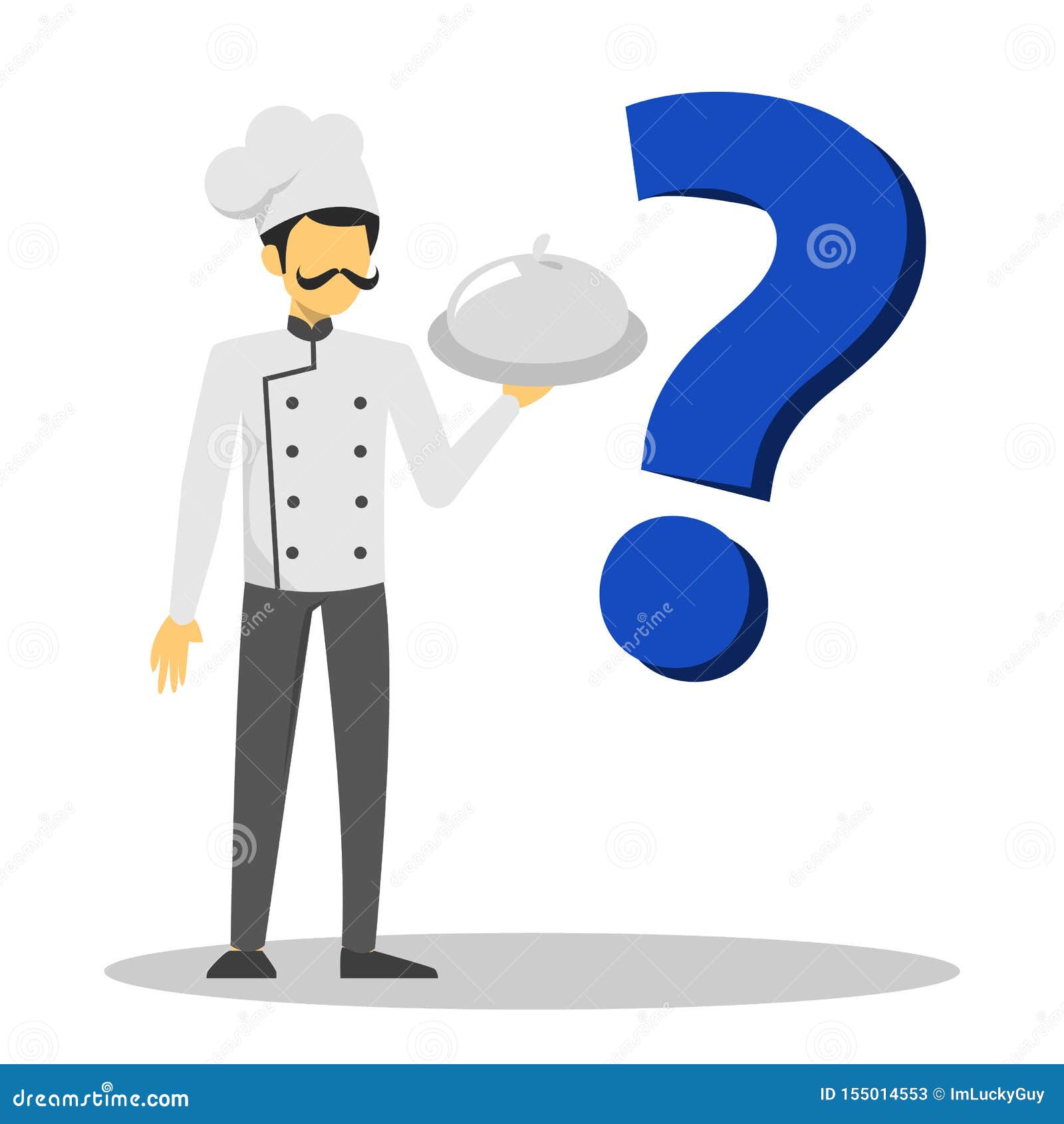 Male Chef Character and Question Mark. Baker Stock Illustration ...