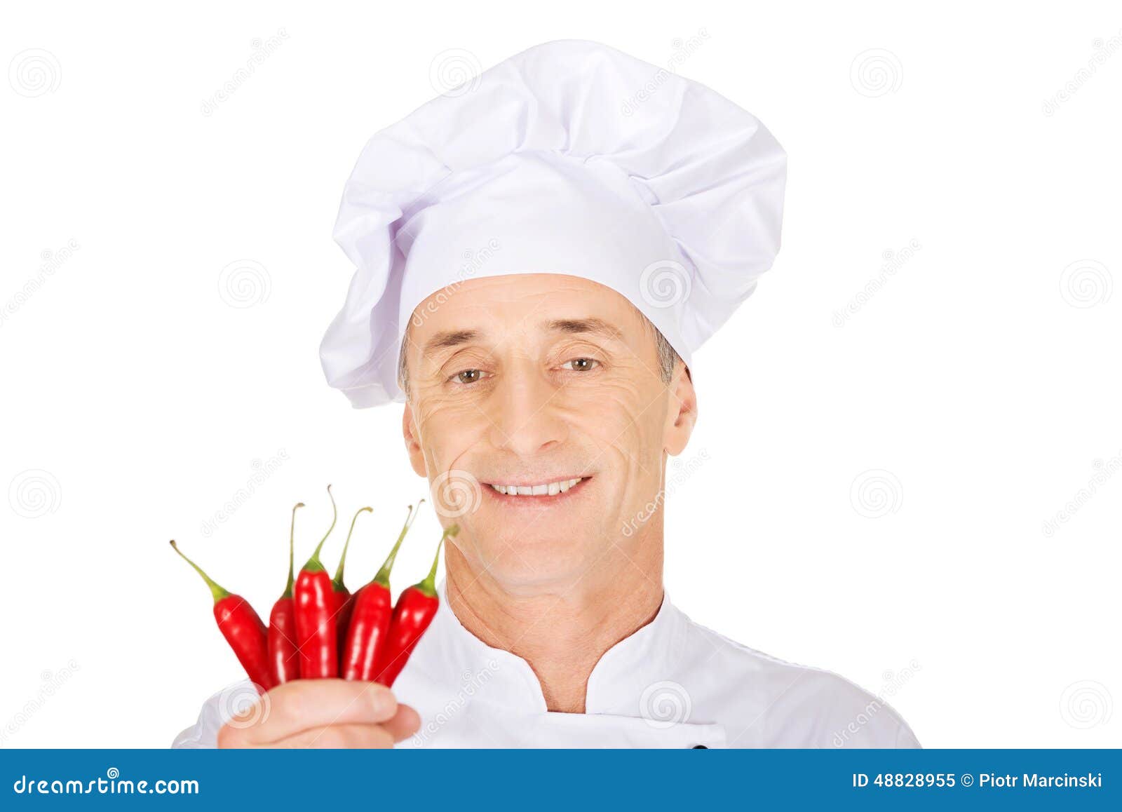 Male Chef with Chilli Peppers Stock Image - Image of chilli, holding ...