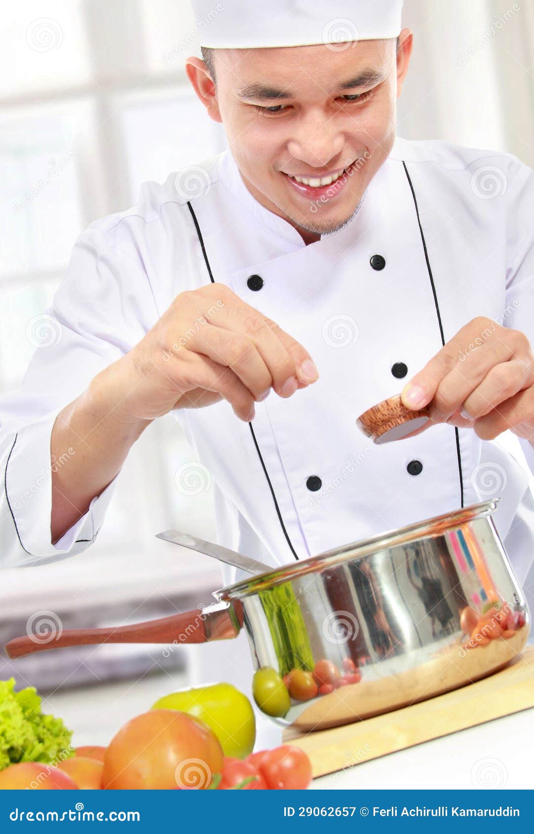 Male chef cooking stock image. Image of healthy, people - 29062657