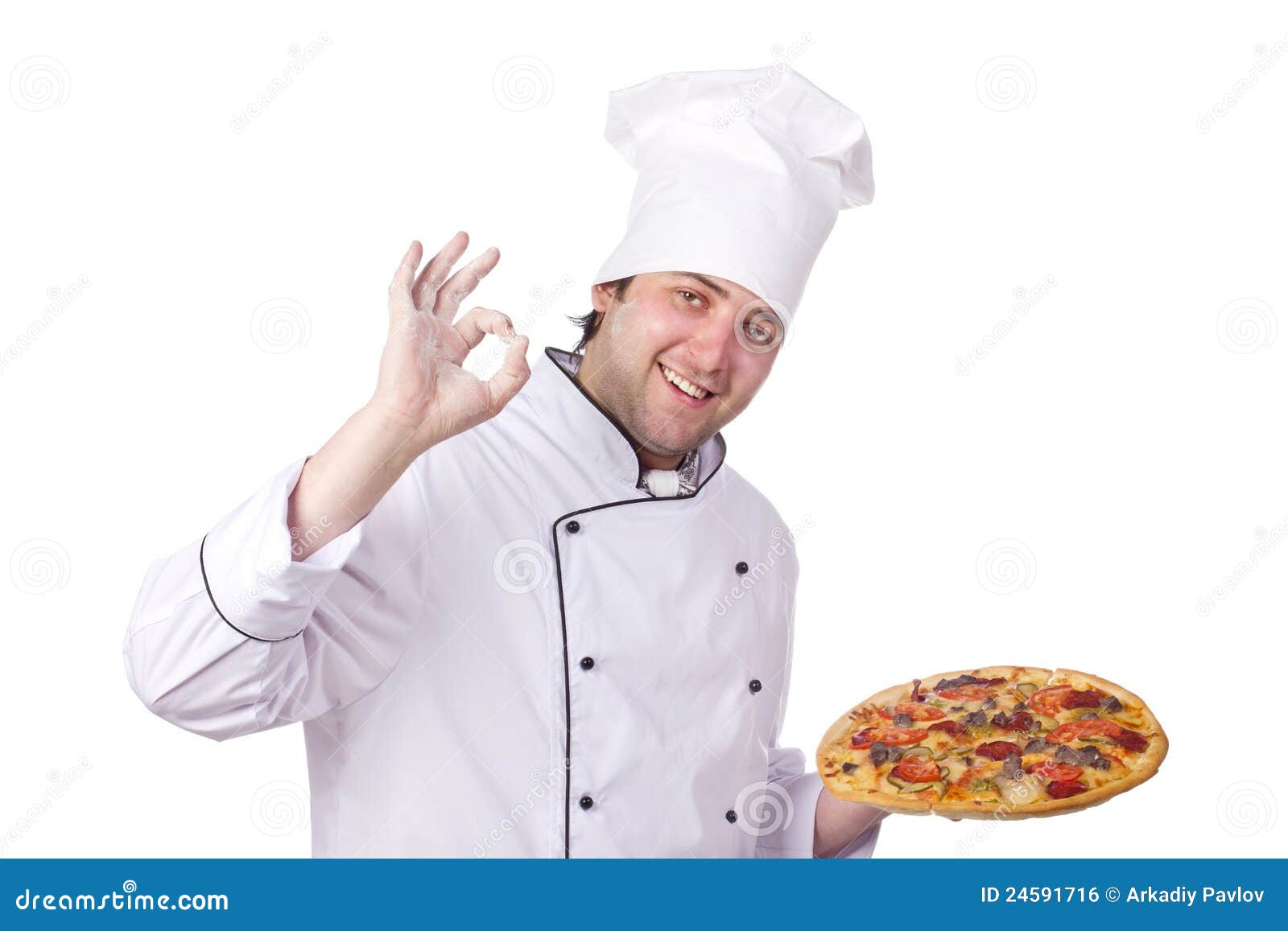 Male Chef Holding a Pizza Box Open Stock Photo - Image of kitchen ...
