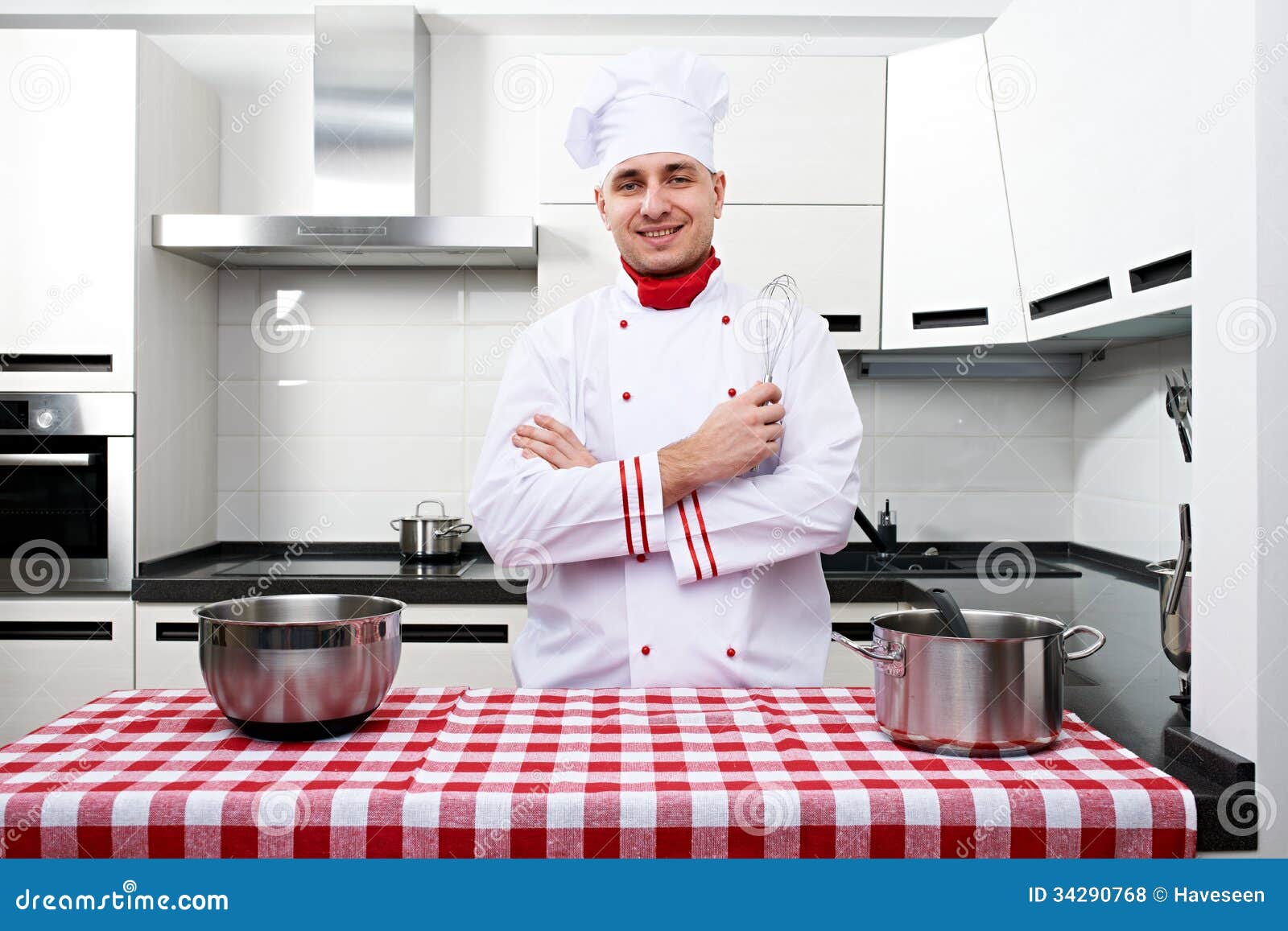 Male chef at kitchen stock photo. Image of cuisine, working - 34290768