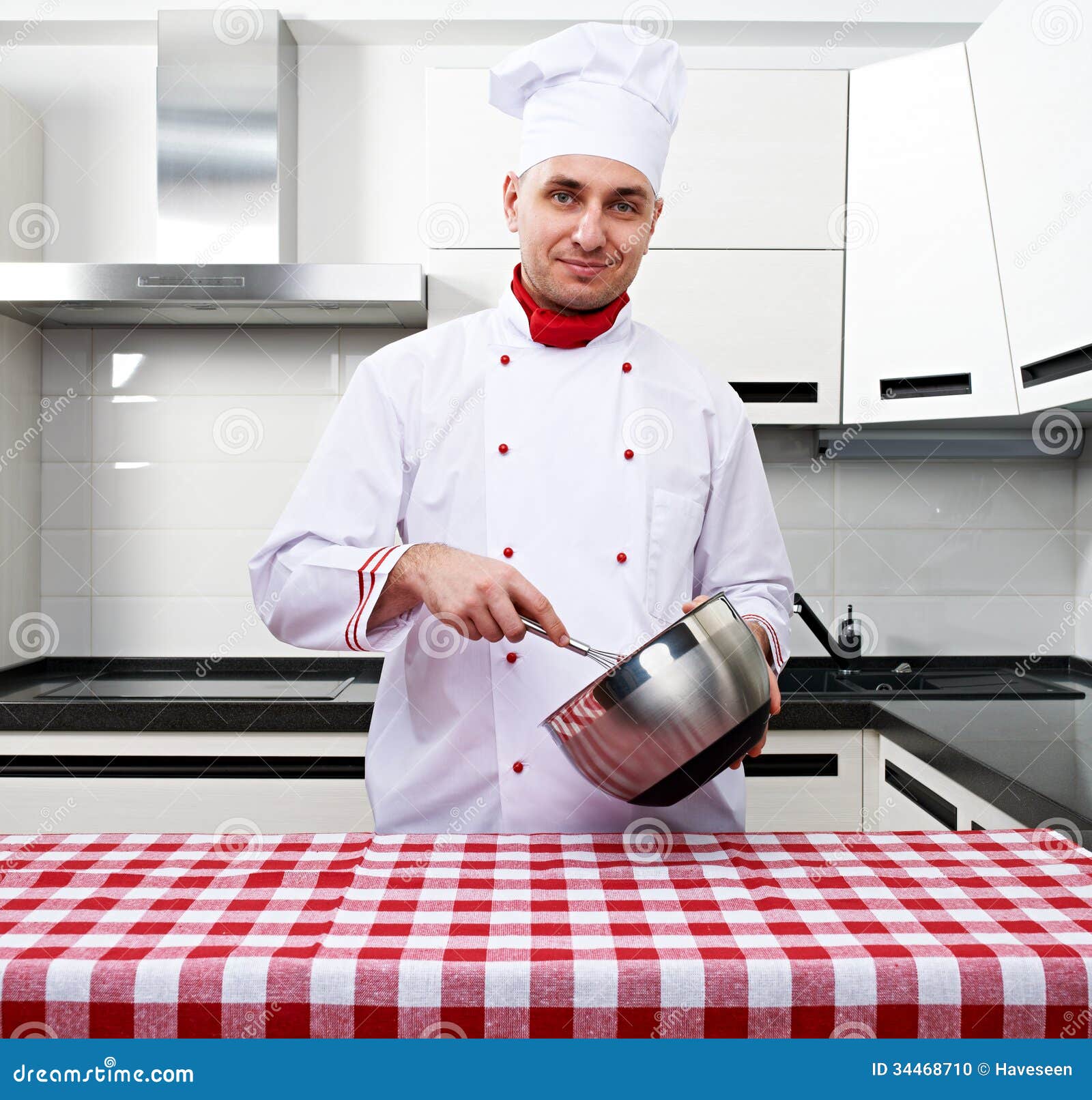 Male chef at kitchen stock photo. Image of dish, occupation - 34468710