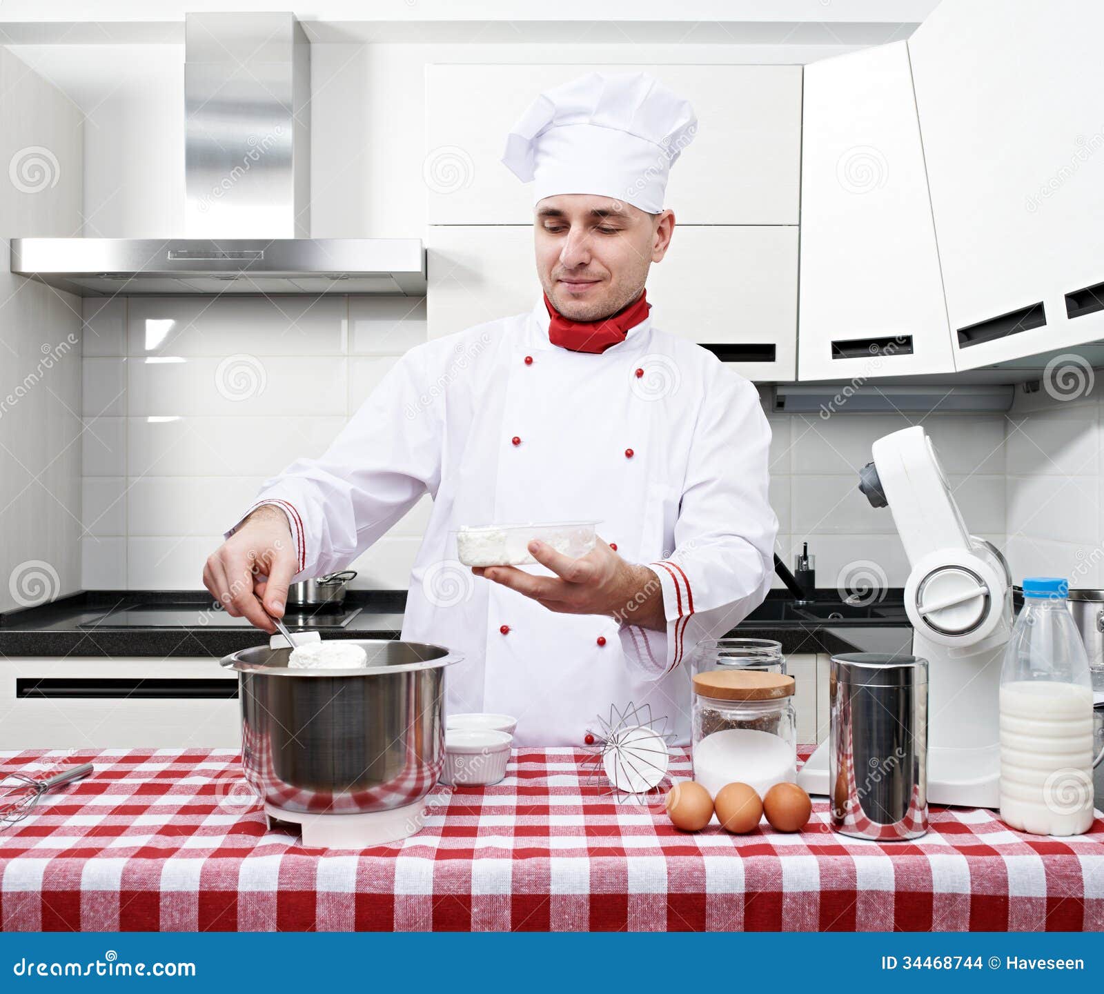 Male chef at kitchen stock photo. Image of food, kitchen - 34468744