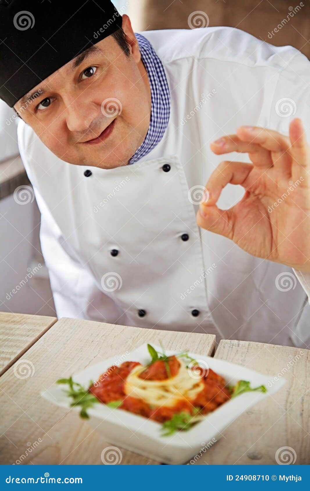 Male chef in restaurant stock photo. Image of person - 24908710