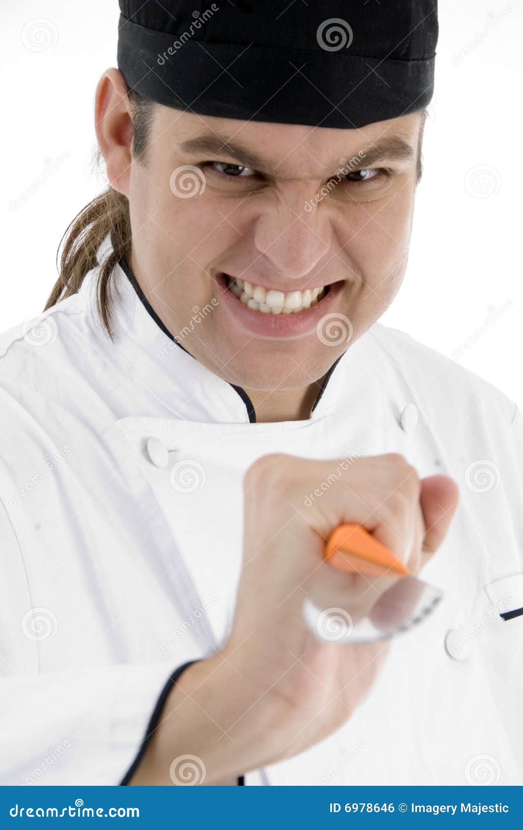 Male Chef Showing Kitchen Tool with Stock Photo - Image of professional ...