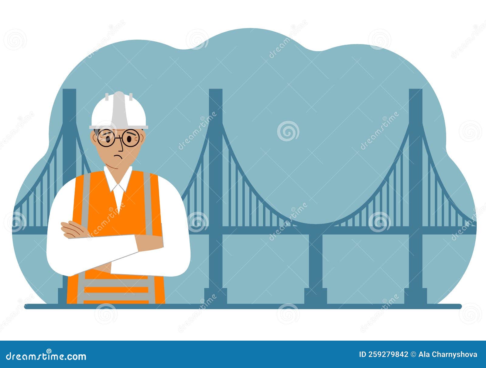 Male Civil Engineer Next To the Bridge. the Concept of Civil ...