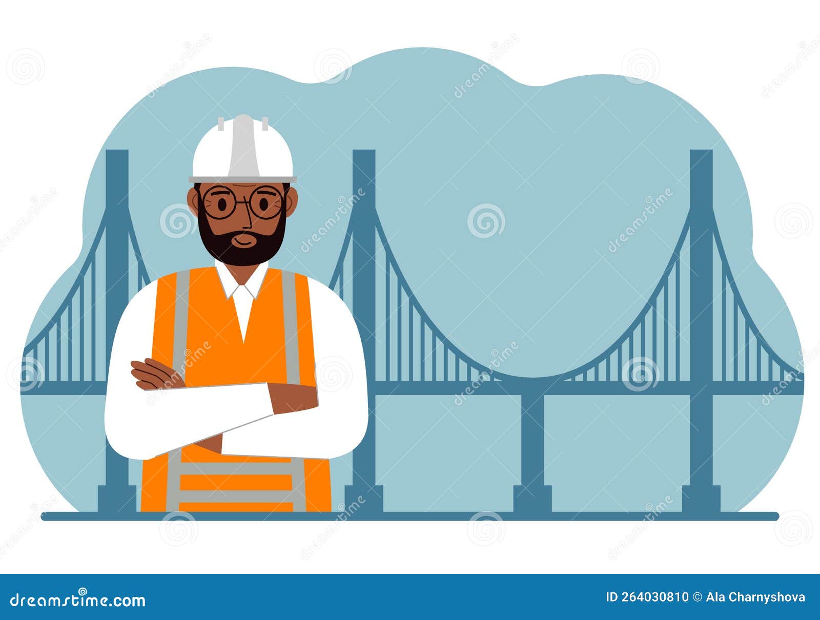 Male Civil Engineer Next To the Bridge. the Concept of Civil ...
