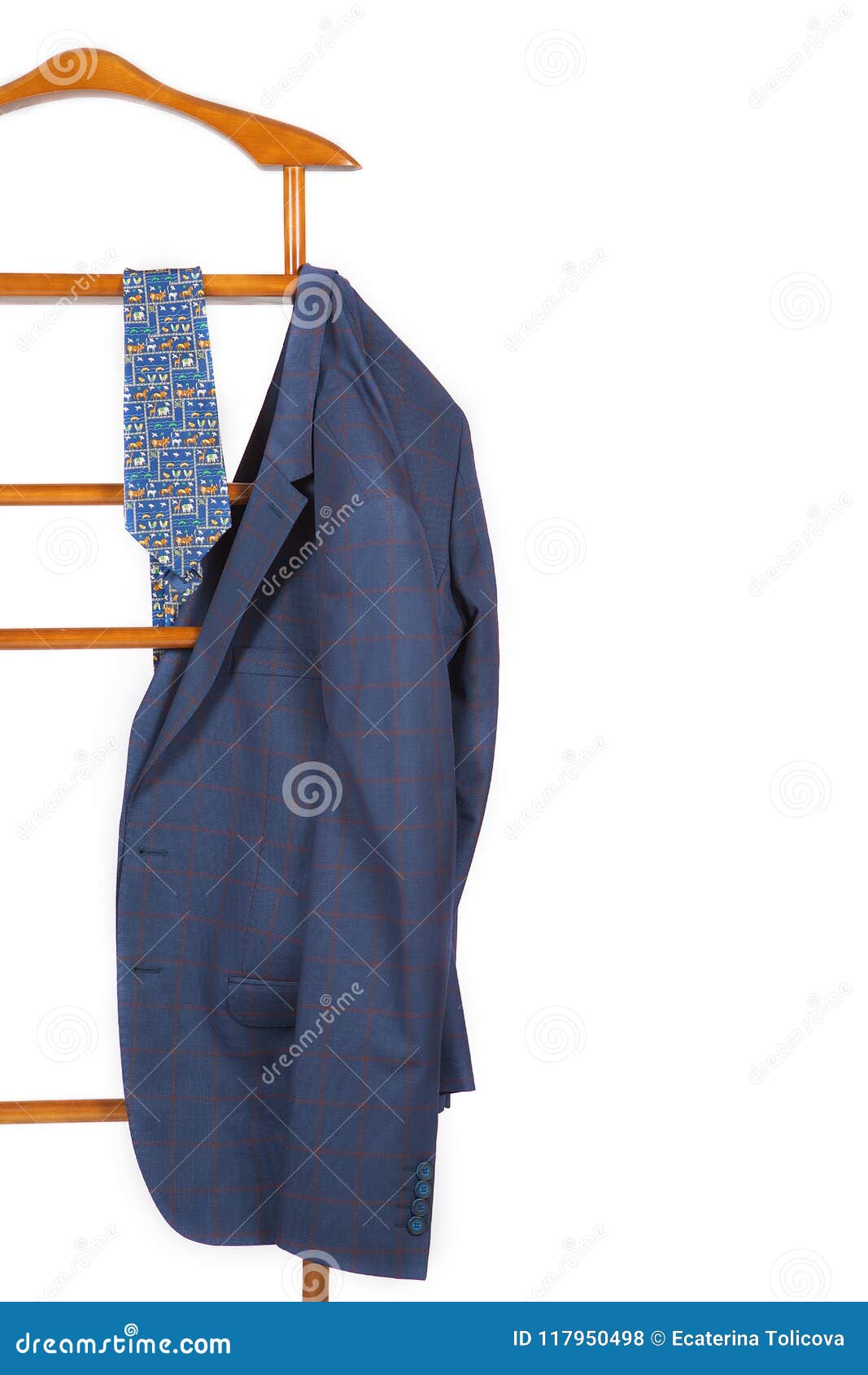 Male Classical Jacket and a Tie are on a Jacket Hanger Stand. Stock ...