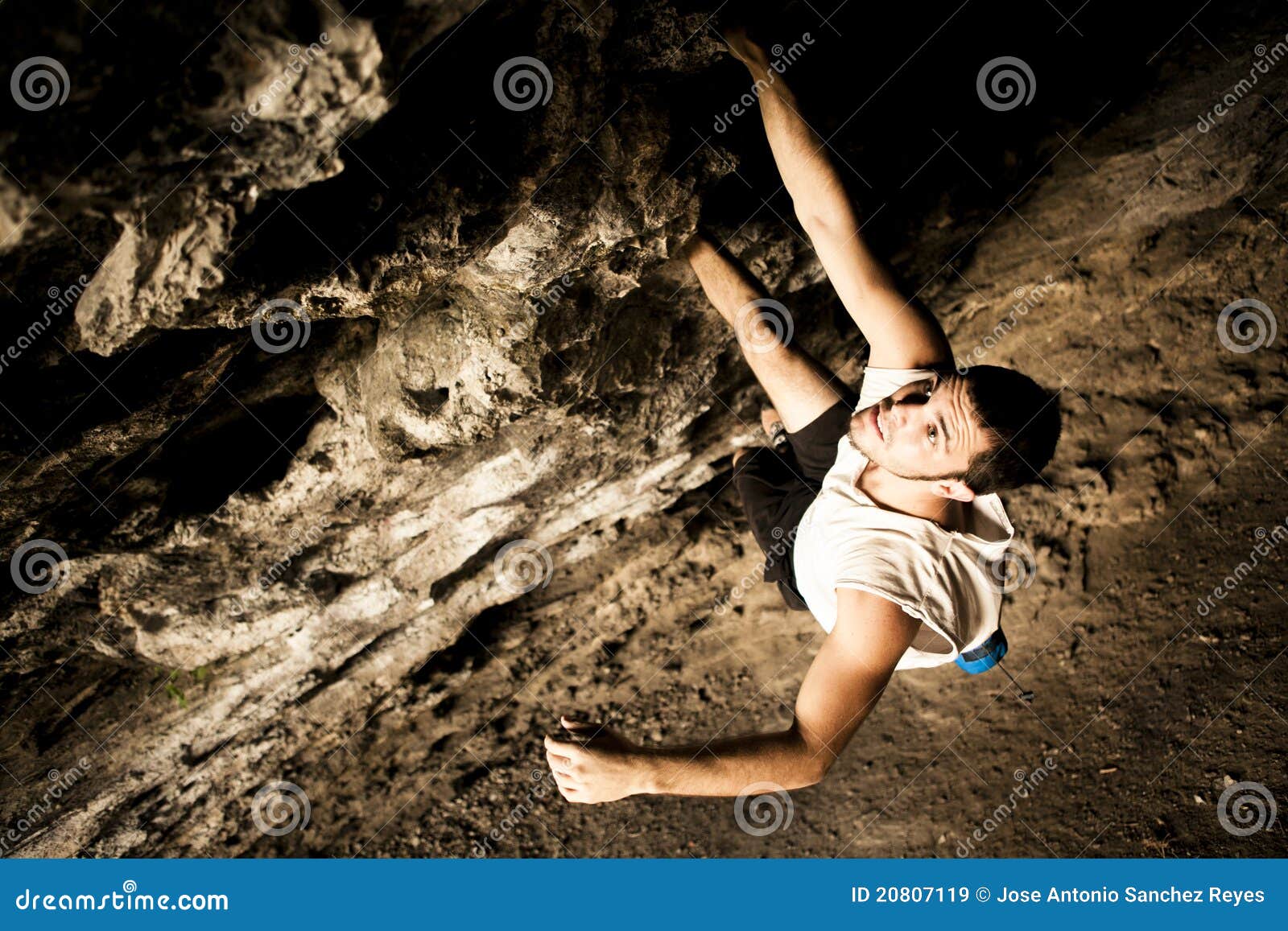 Male climber on cave stock image. Image of nature, rock - 20807119