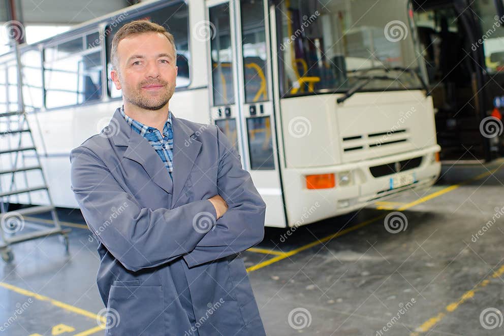 Male coach mechanic posing stock photo. Image of control - 318445190