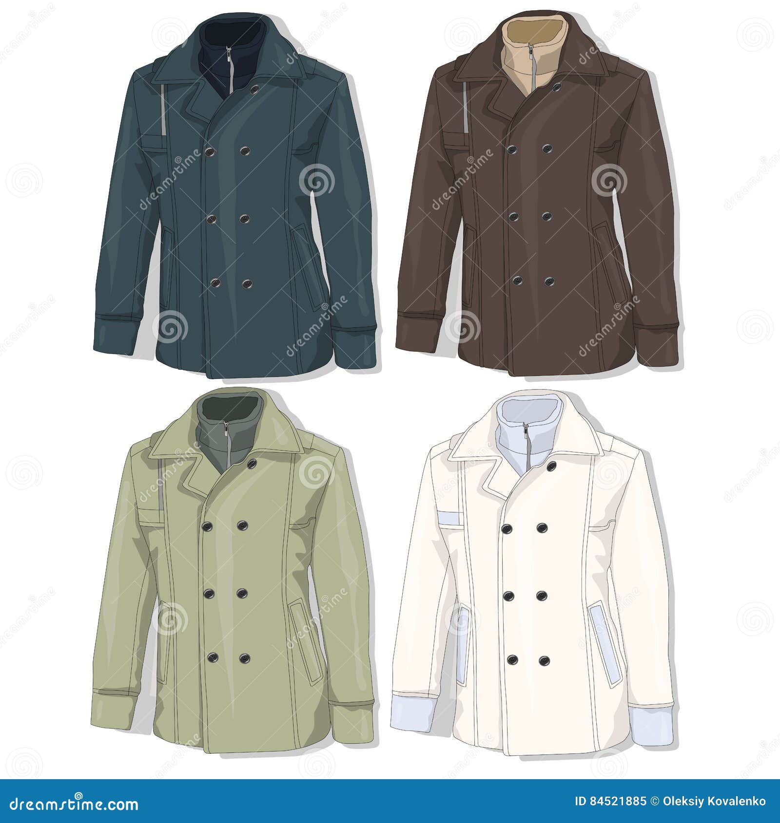 Male coat set. Vector. stock vector. Illustration of clothing - 84521885