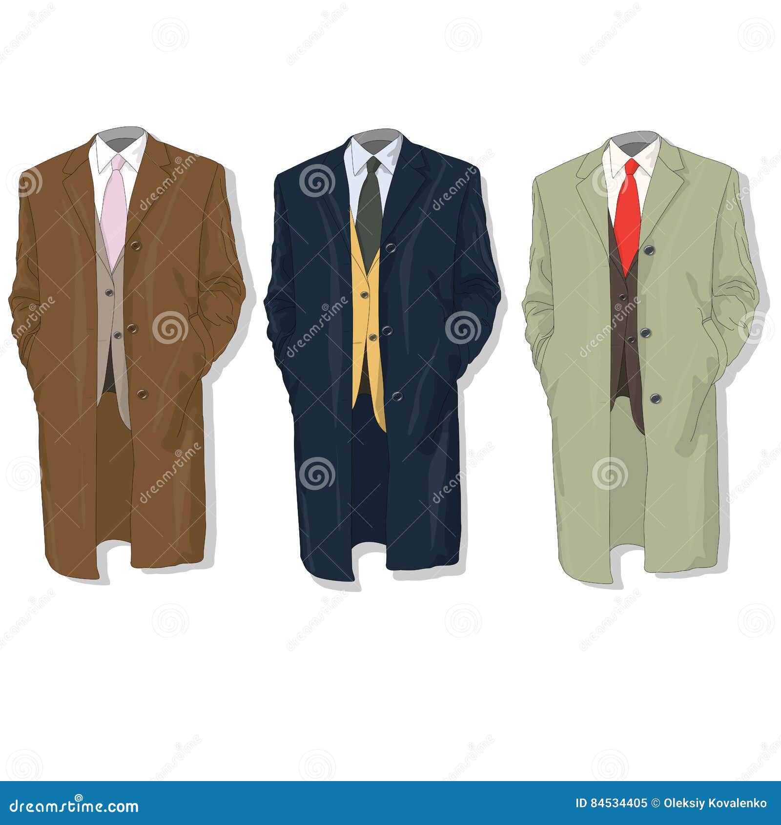 Male Coat Set Vector Stock Vector Illustration Of Jacket 84534405