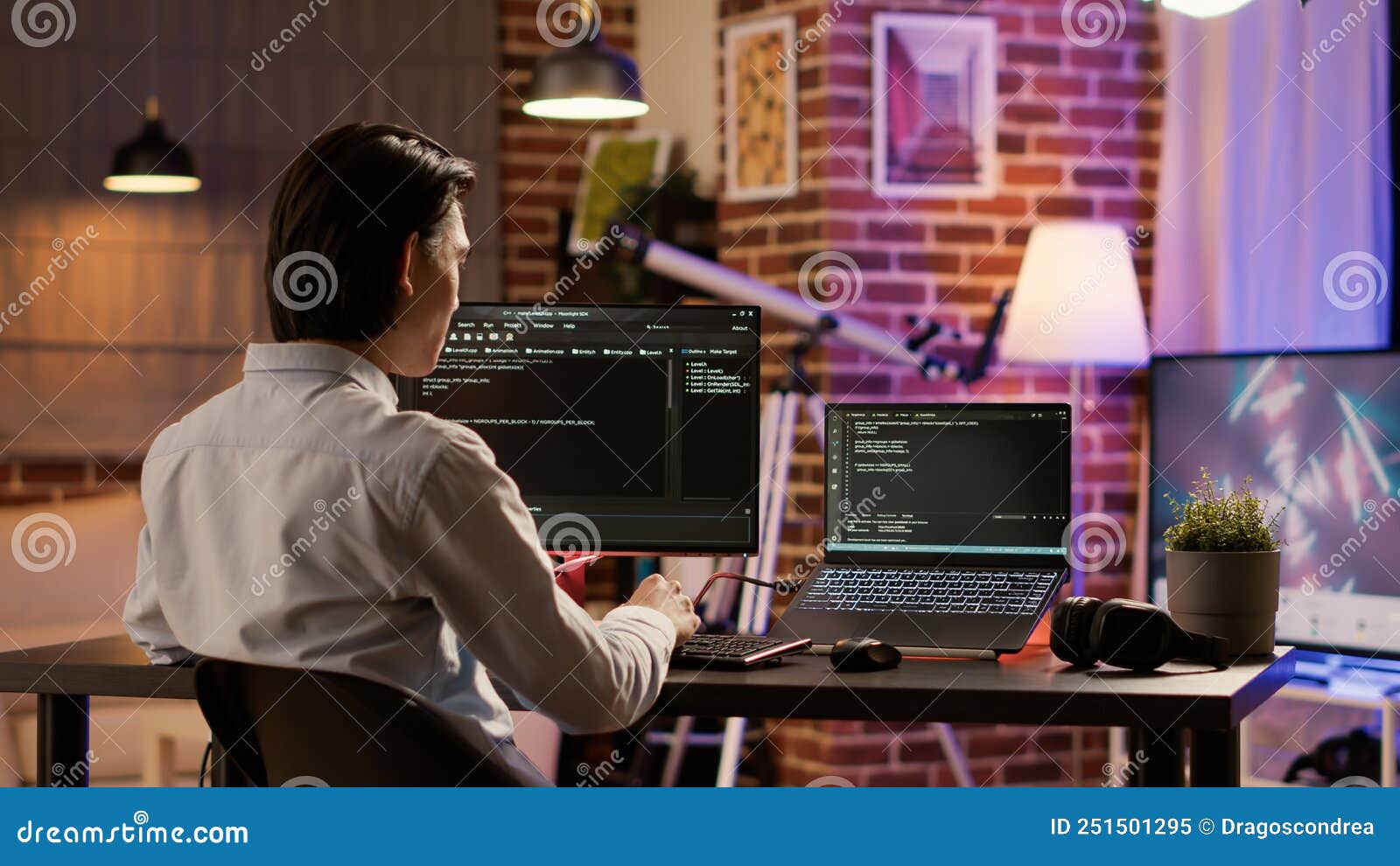 Male Coder Programming Server Encryption On Firewall Software Stock Image Image Of Engineer