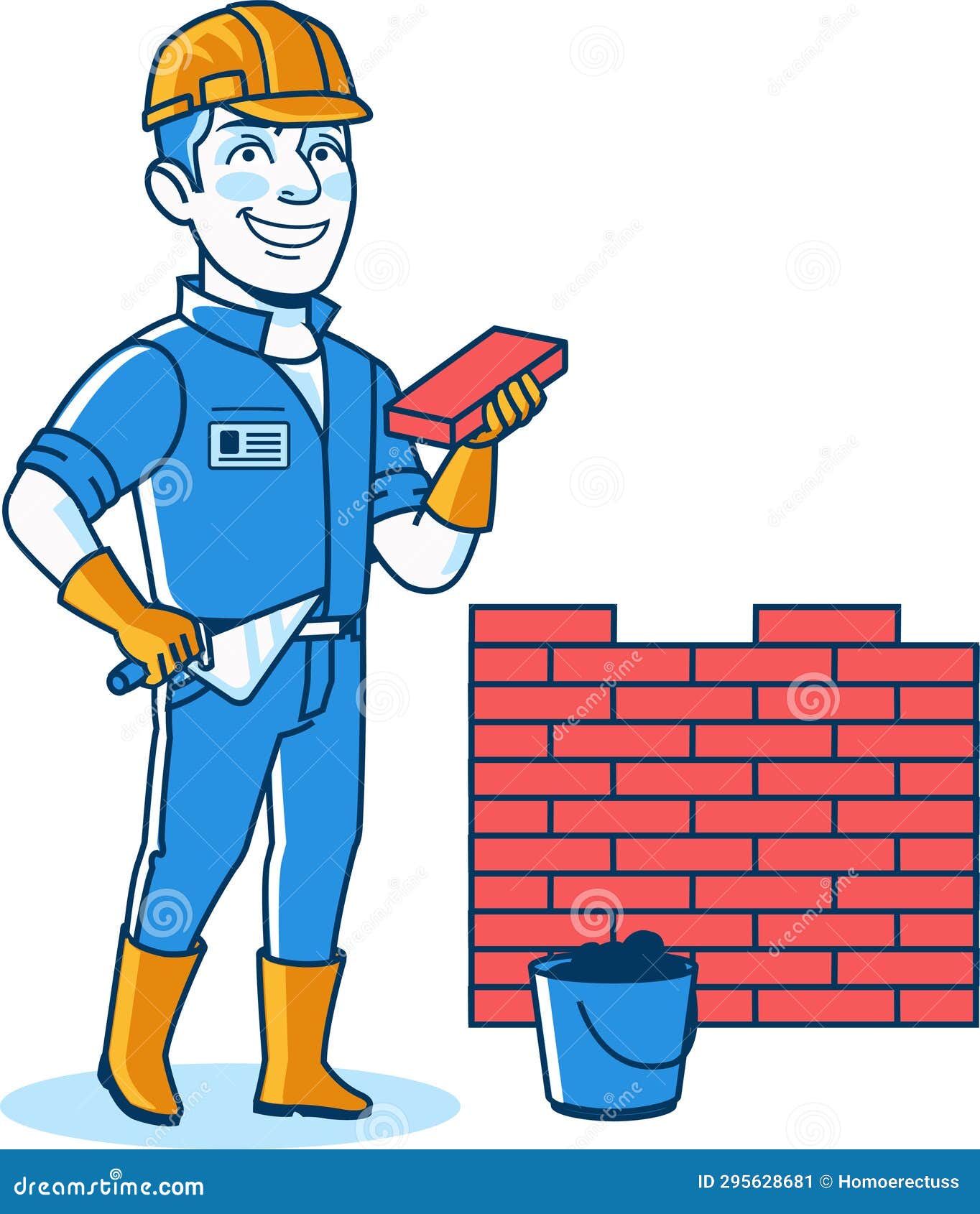 Male Construction Worker Cartoon Logo Icon Stock Vector - Illustration ...