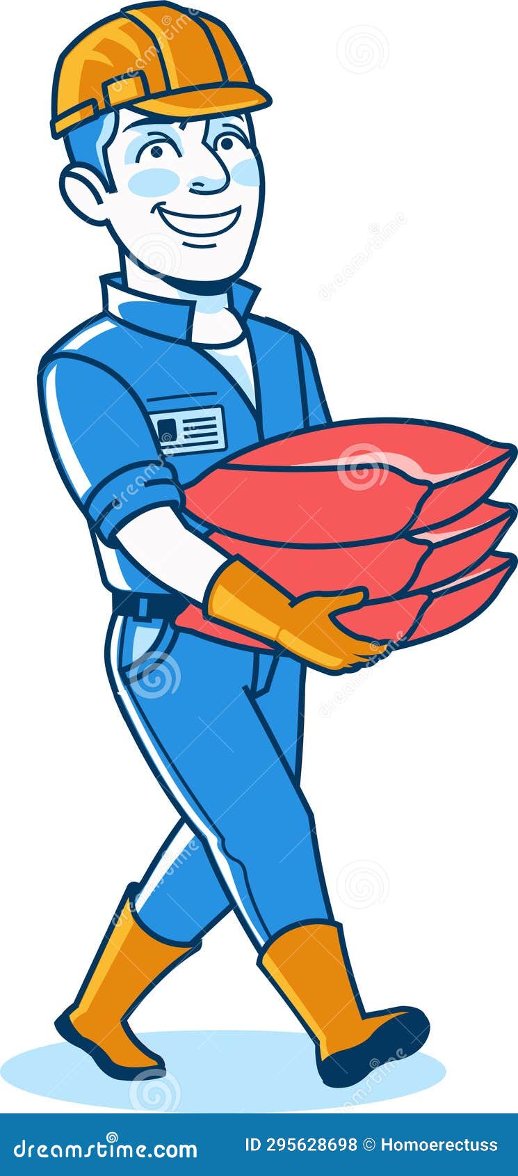 Male Construction Worker Cartoon Logo Icon Stock Vector - Illustration ...