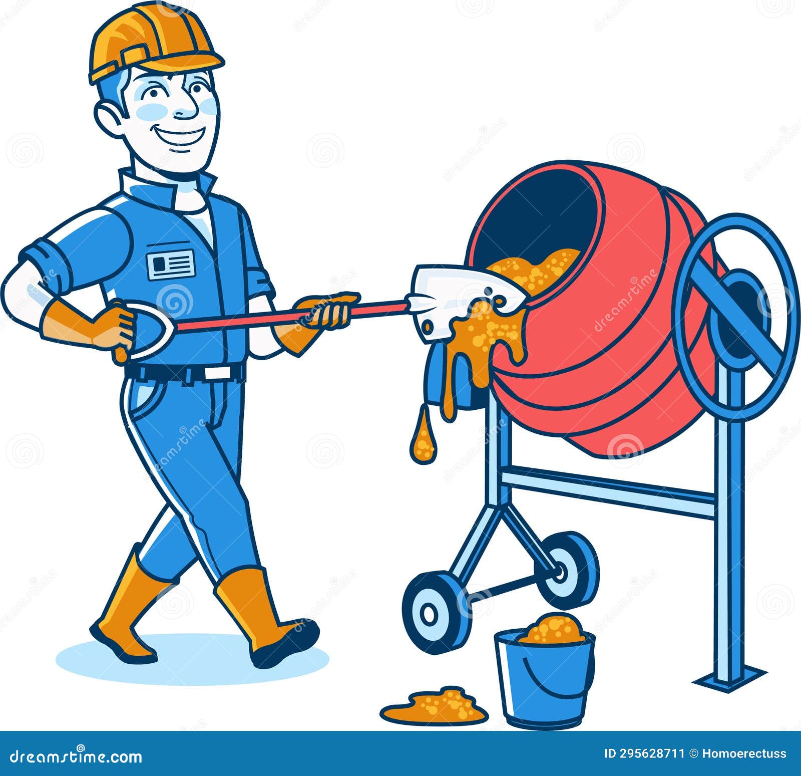 Male Construction Worker Cartoon Logo Icon Stock Vector - Illustration ...