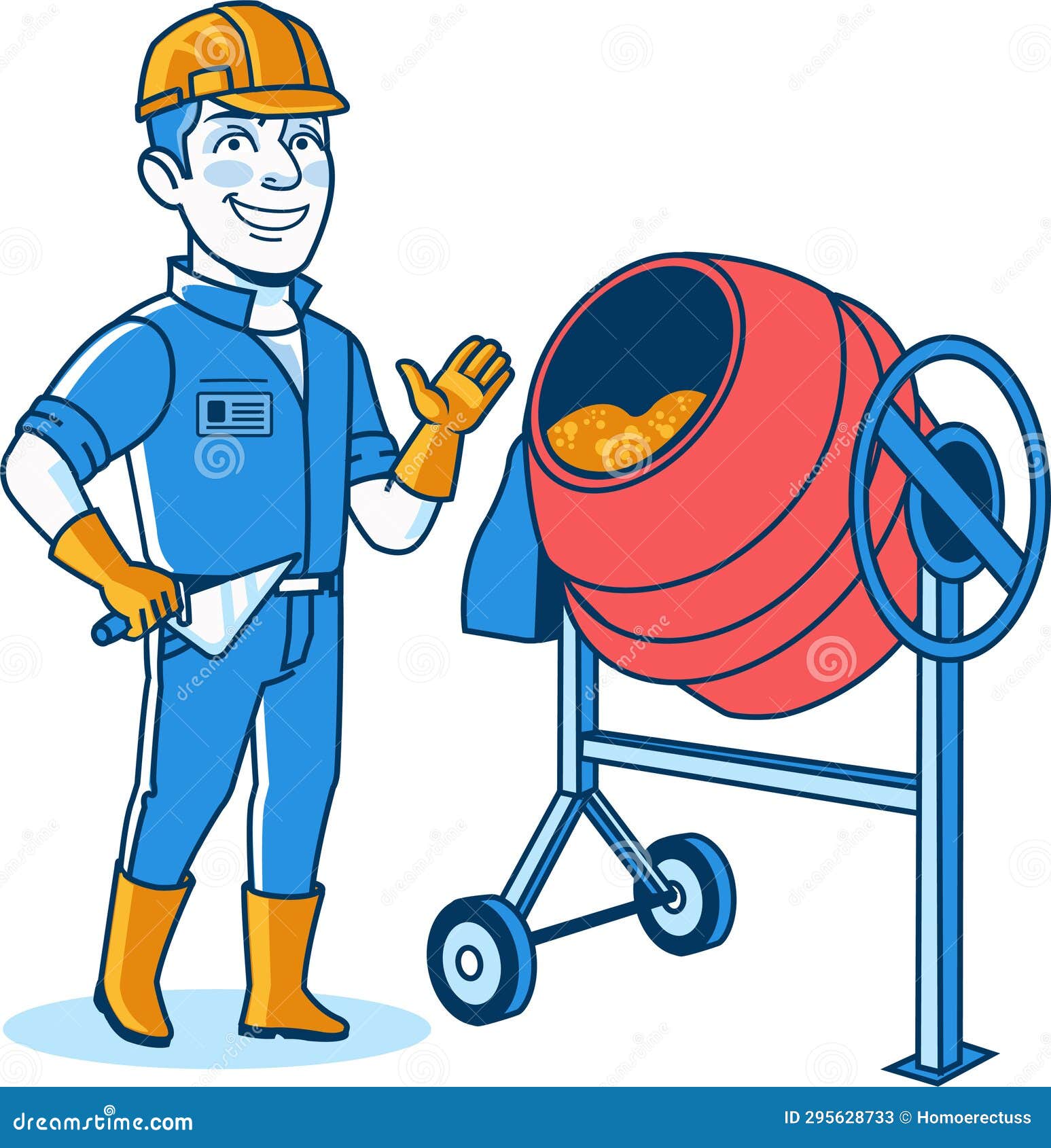 Male Construction Worker Cartoon Logo Icon Stock Vector - Illustration ...