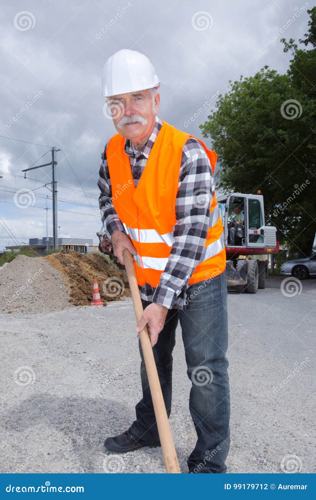 Male Construction Worker on Construction Site Work Stock Photo - Image ...
