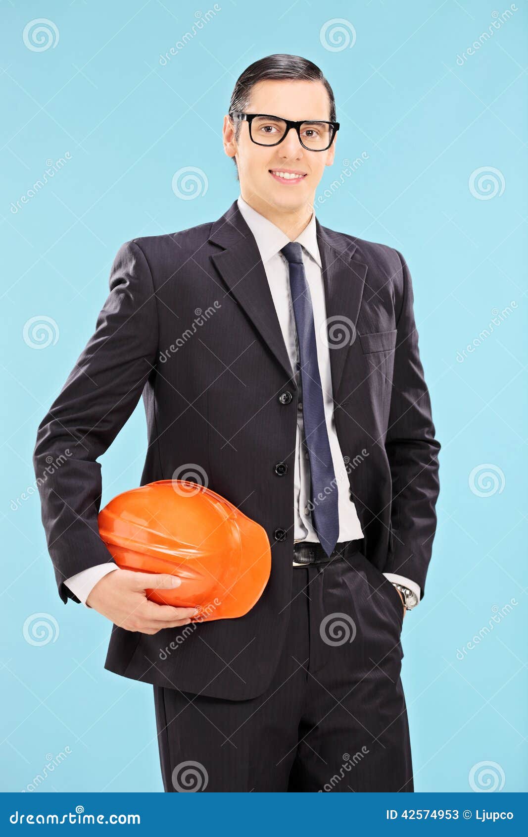 Male Construction Worker Holding a Helmet Stock Image - Image of ...