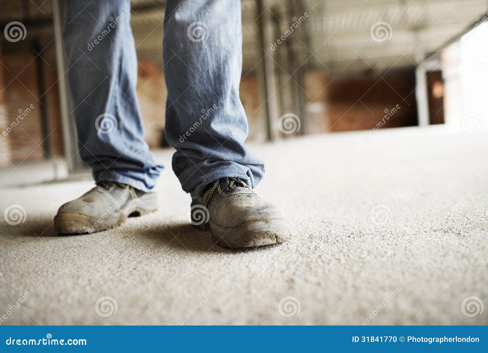 Male Construction Worker Legs Stock Photo - Image of jeans, male: 31841770