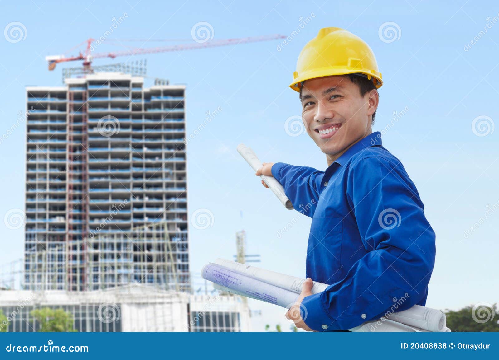 Male Contractor and Bulding Project Stock Photo - Image of male ...