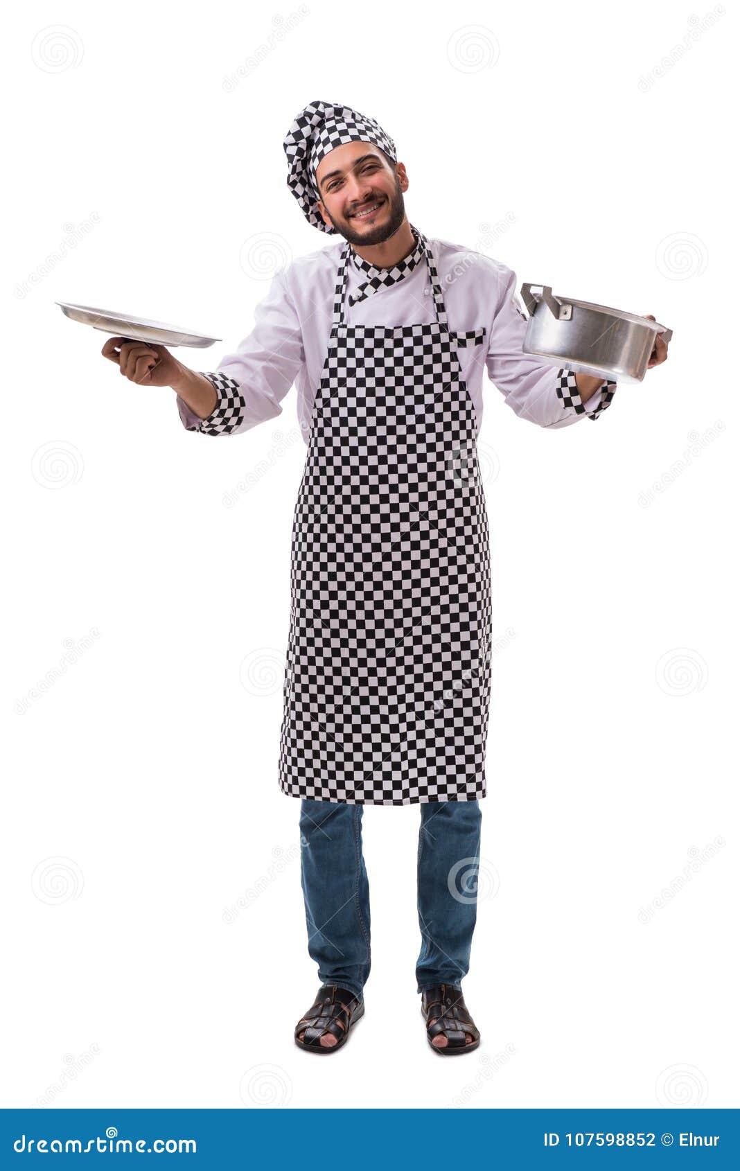 The Male Cook Isolated on the White Background Stock Photo - Image of ...