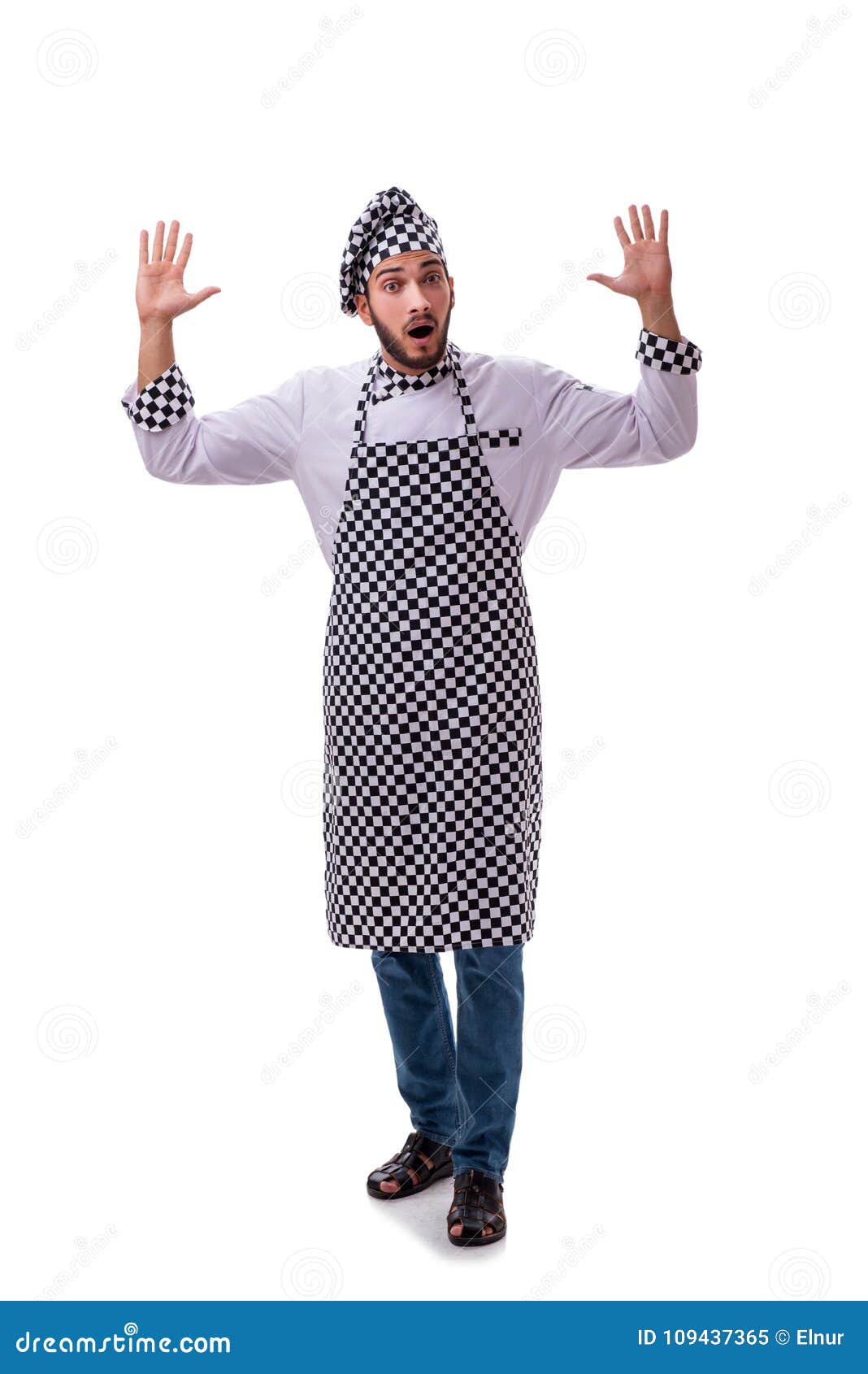 The Male Cook Isolated on the White Background Stock Image - Image of ...