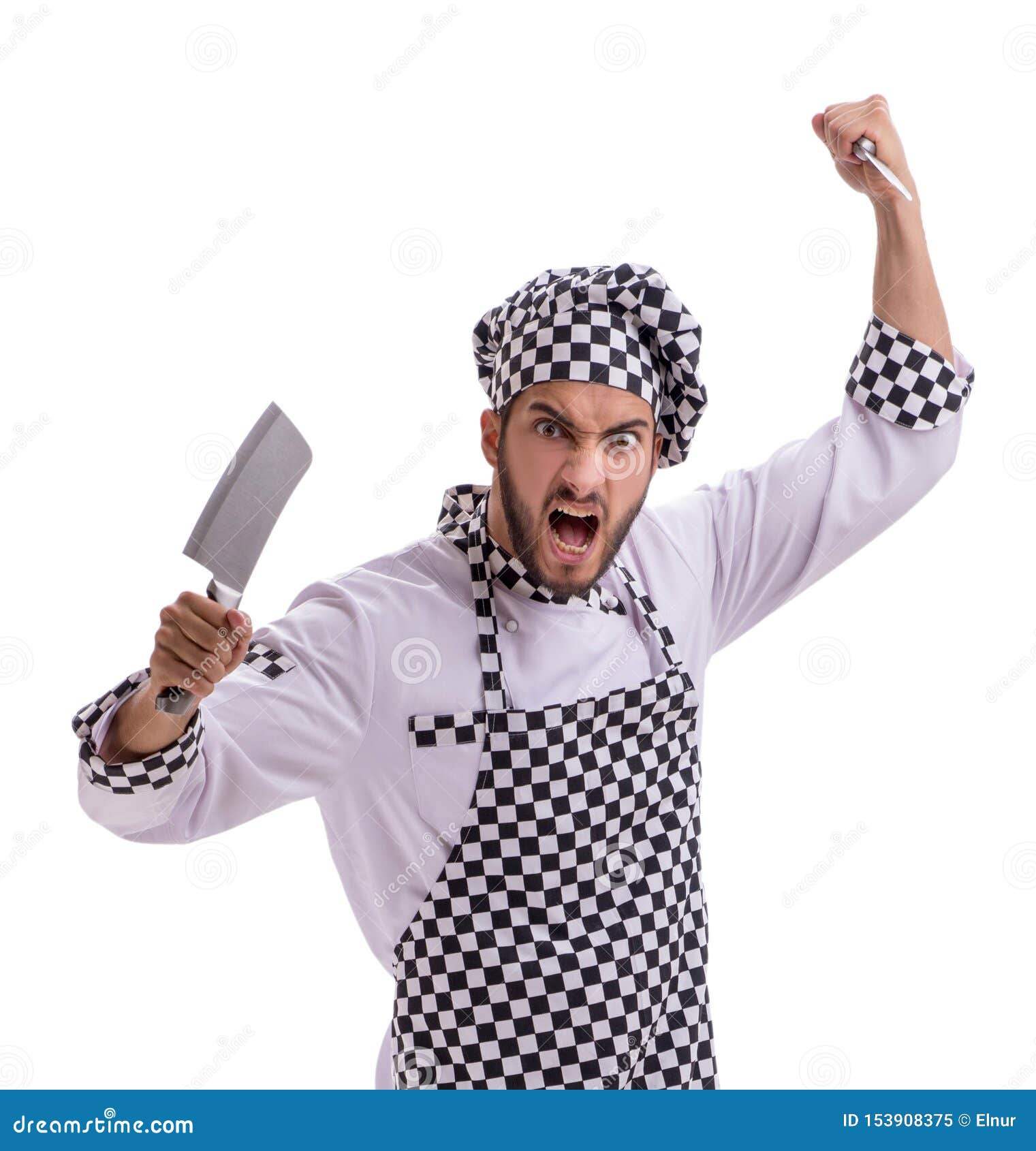 Male Cook Isolated on the White Background Stock Image - Image of apron ...