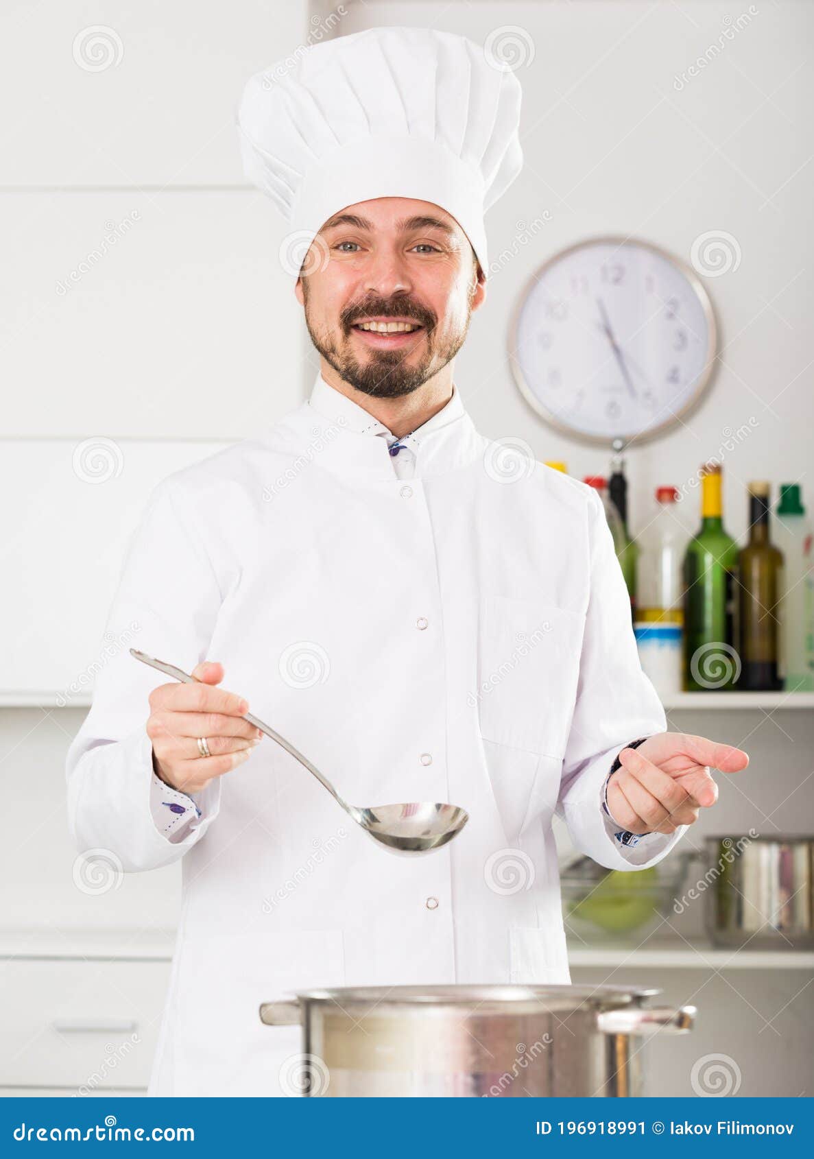 Male cook tasting food stock image. Image of male, adult - 196918991