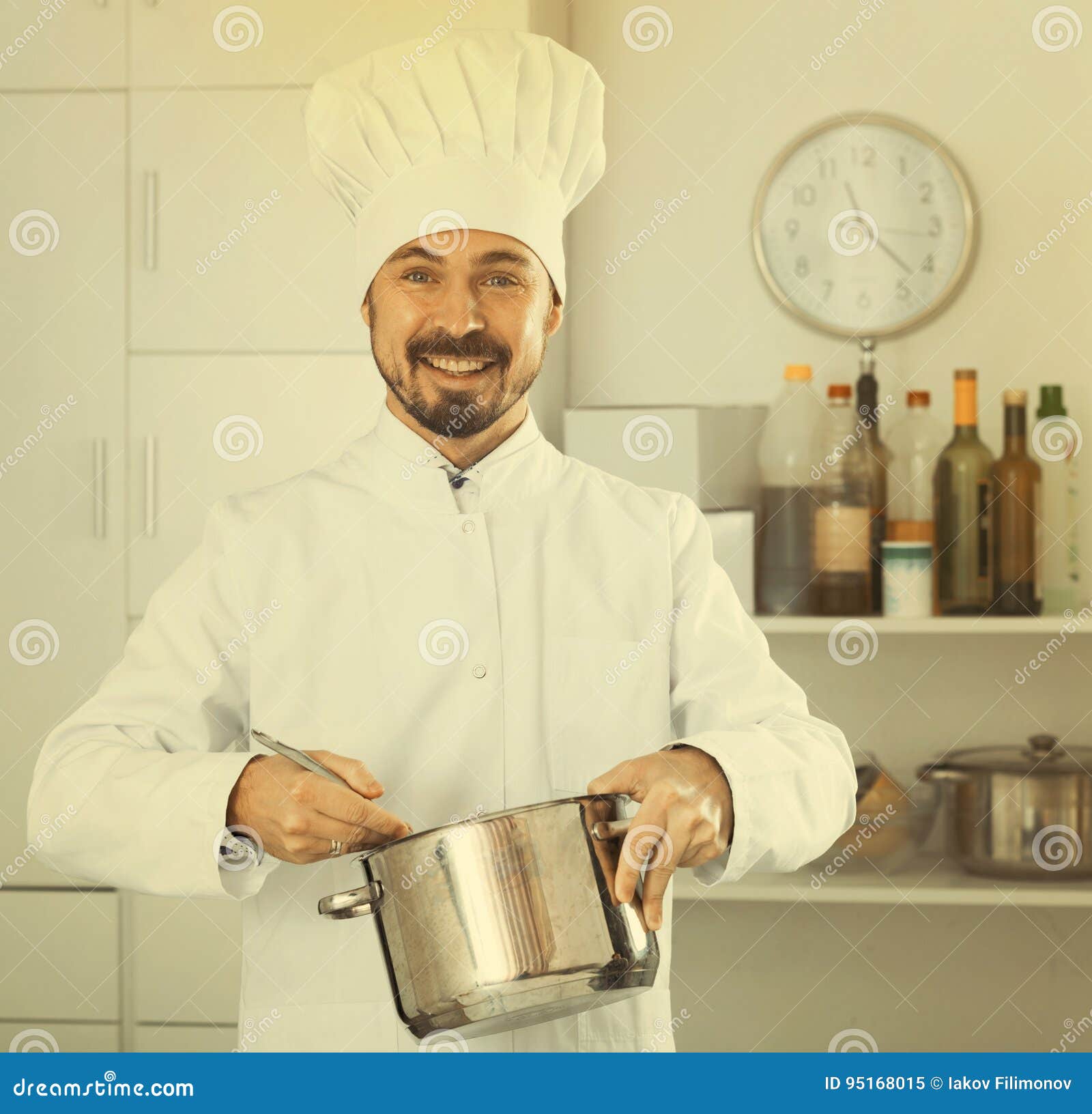 Male cook tasting food stock image. Image of imaginative - 95168015
