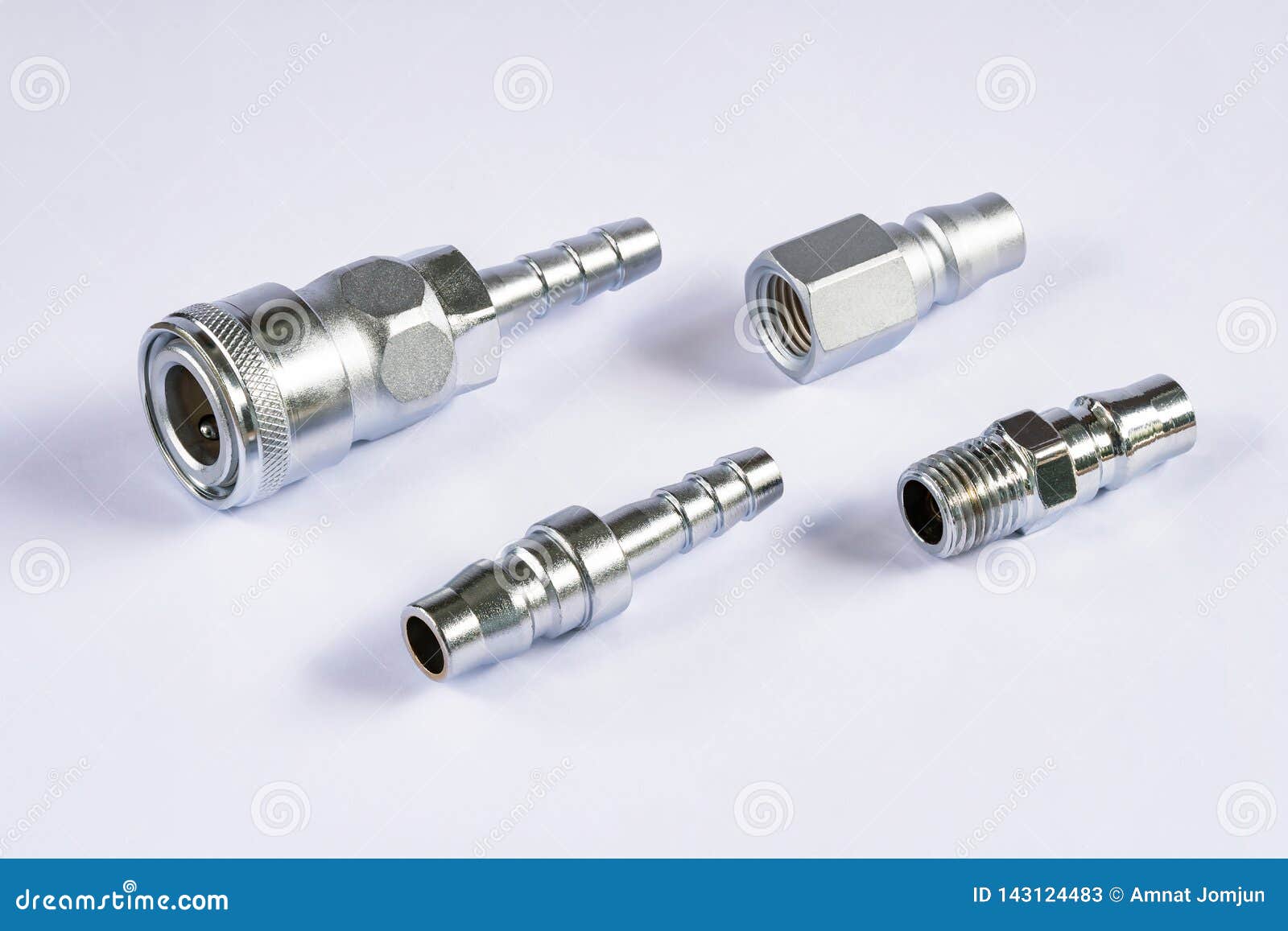 Male Coupler and Female Coupler on White Background Stock Image - Image ...