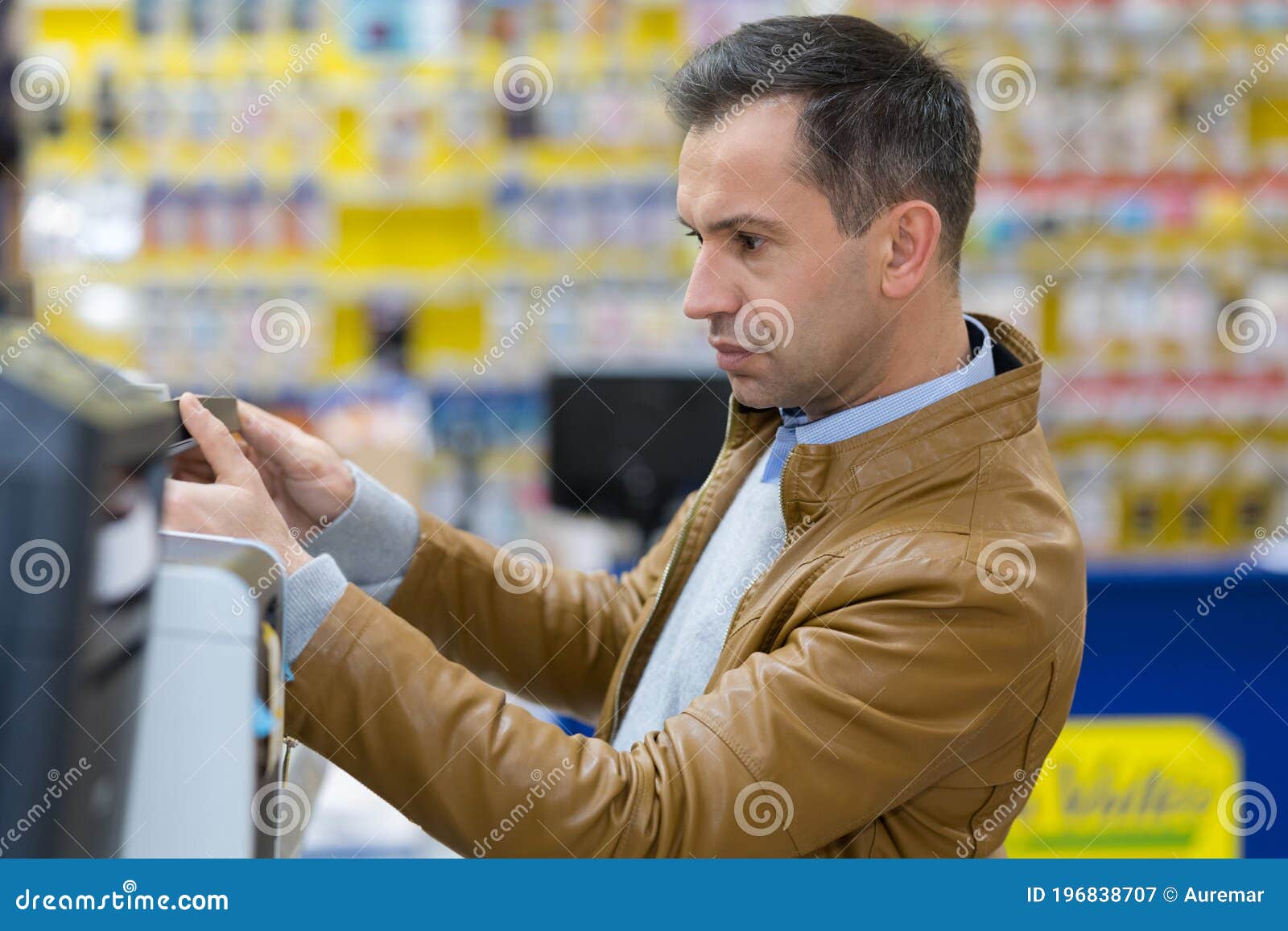 Male Customer Searching for Product Stock Image - Image of detail ...