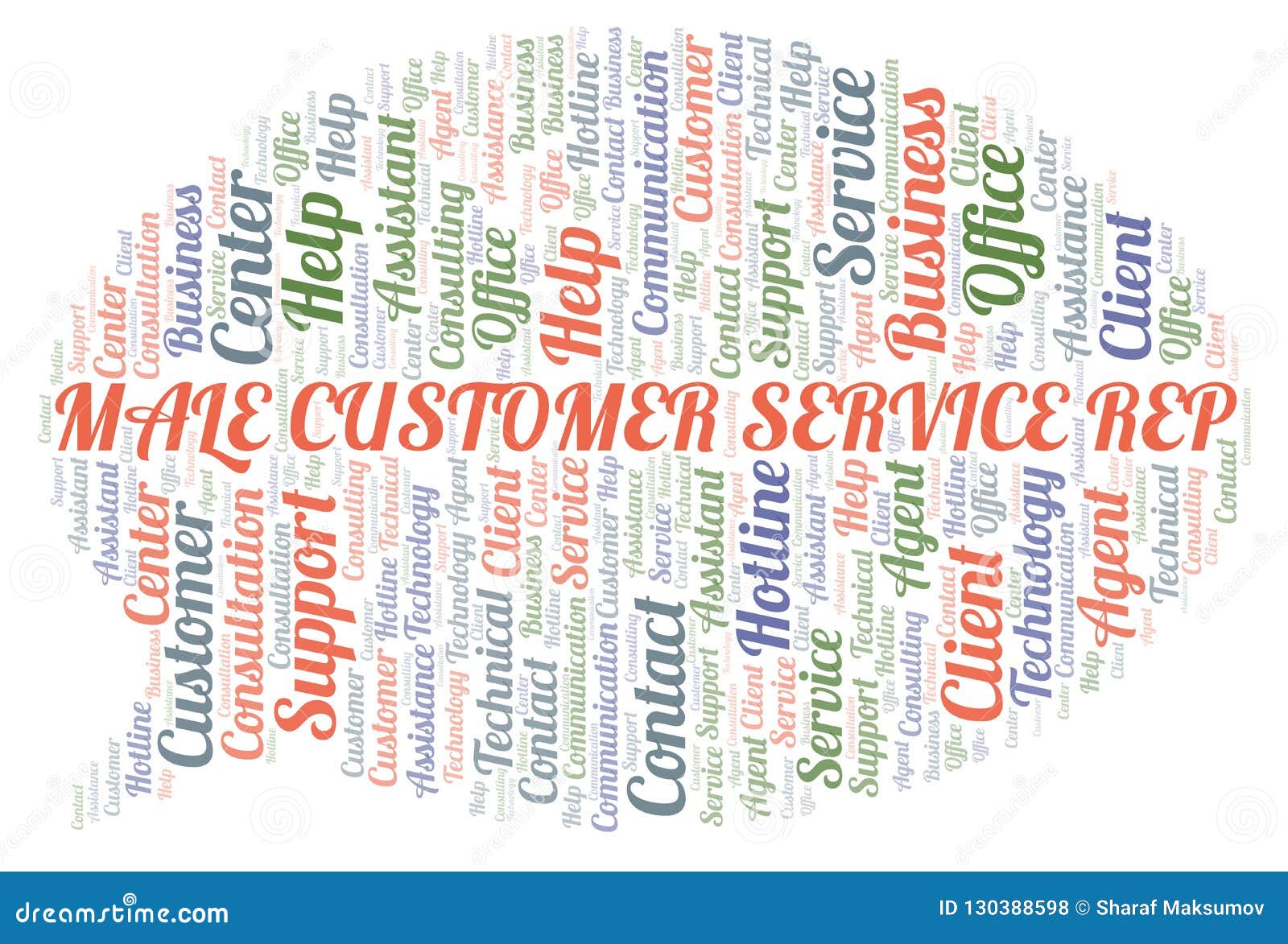 Male Customer Service Rep Word Cloud. Stock Illustration - Illustration ...