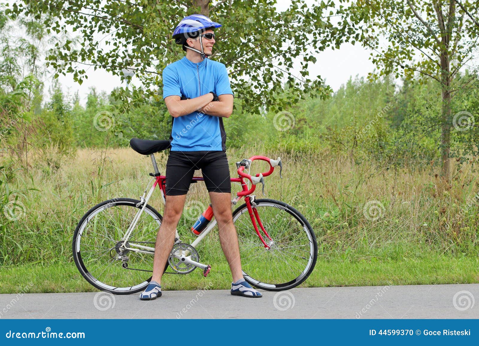 Male cyclist with bike stock photo. Image of sport, bike - 44599370