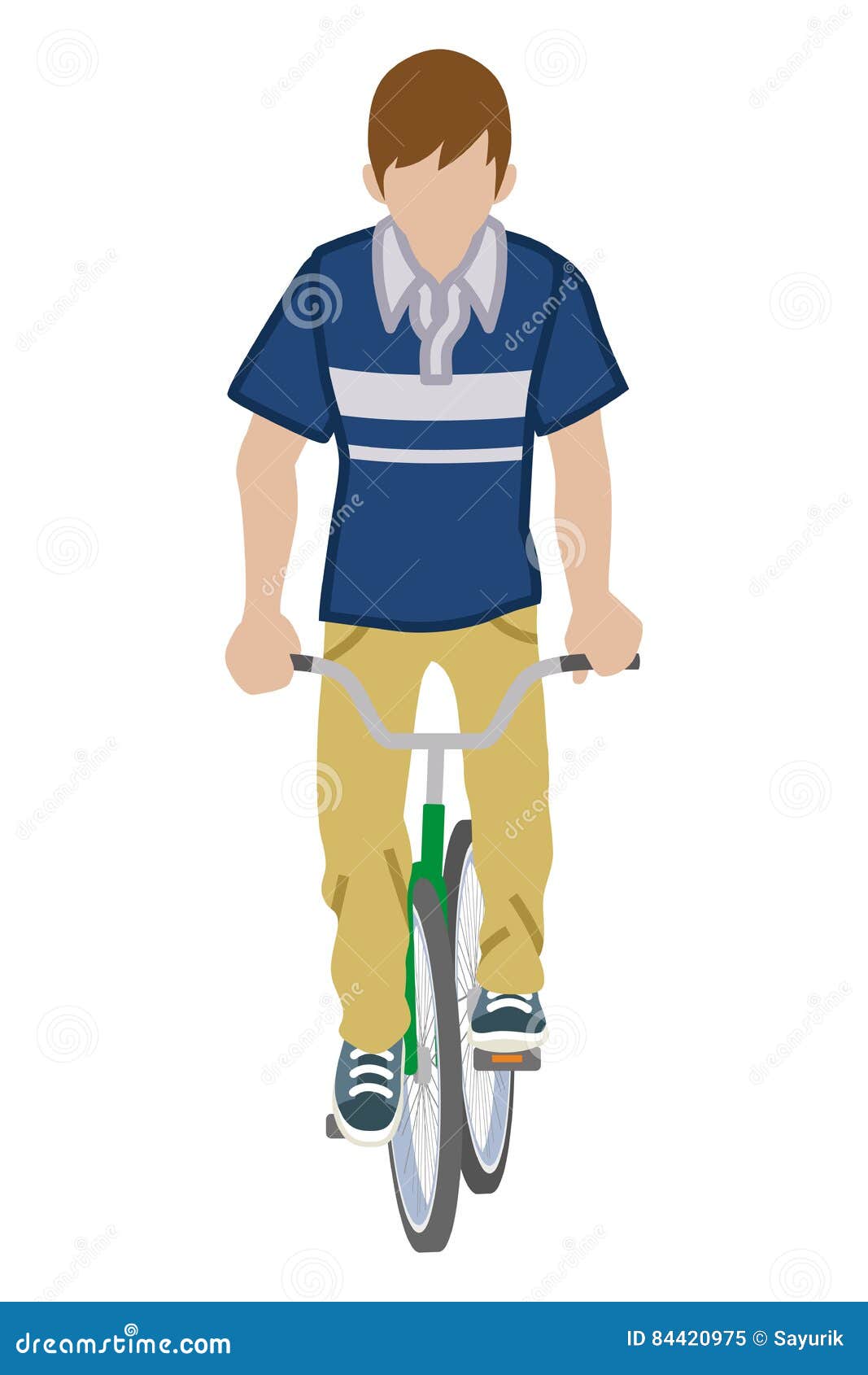 Male Cyclist -Front view stock vector. Illustration of full - 84420975